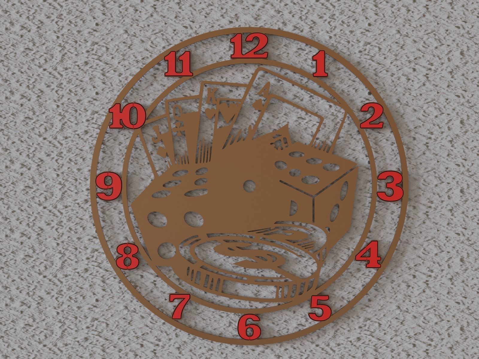 casino wall clock 3D model 3D printable | CGTrader