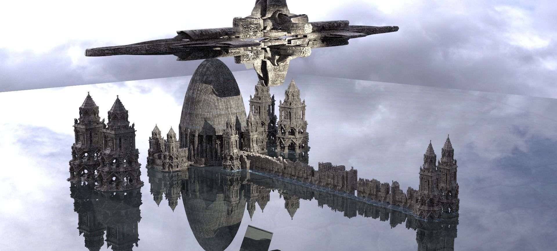 Aztec ruins With Space ship 2 3D model | CGTrader