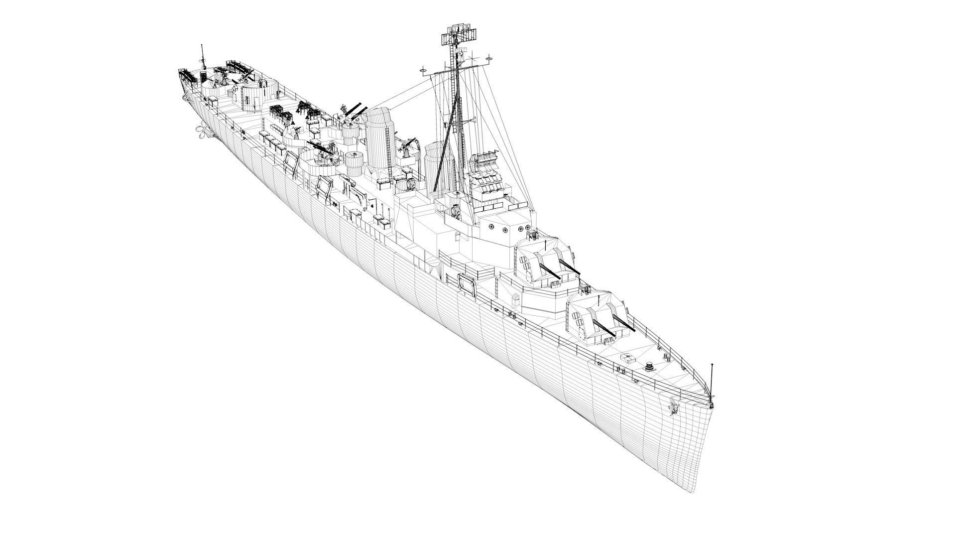 Robert H Smith Class Destroyer Minelayer 3D model rigged | CGTrader