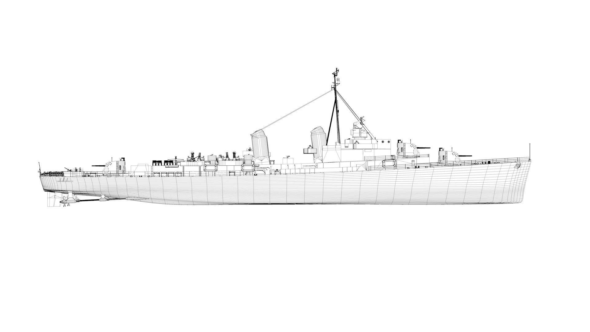 Robert H Smith Class Destroyer Minelayer 3D model rigged | CGTrader