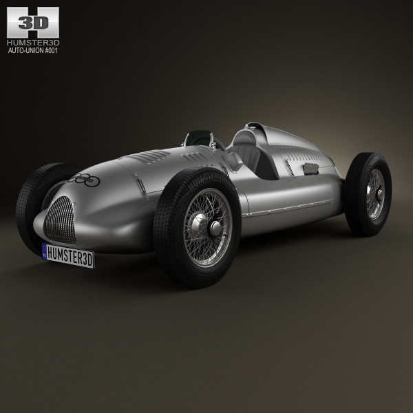 Auto Union Type D 1938 3D Model MAX OBJ 3DS FBX C4D LWO LW LWS ...