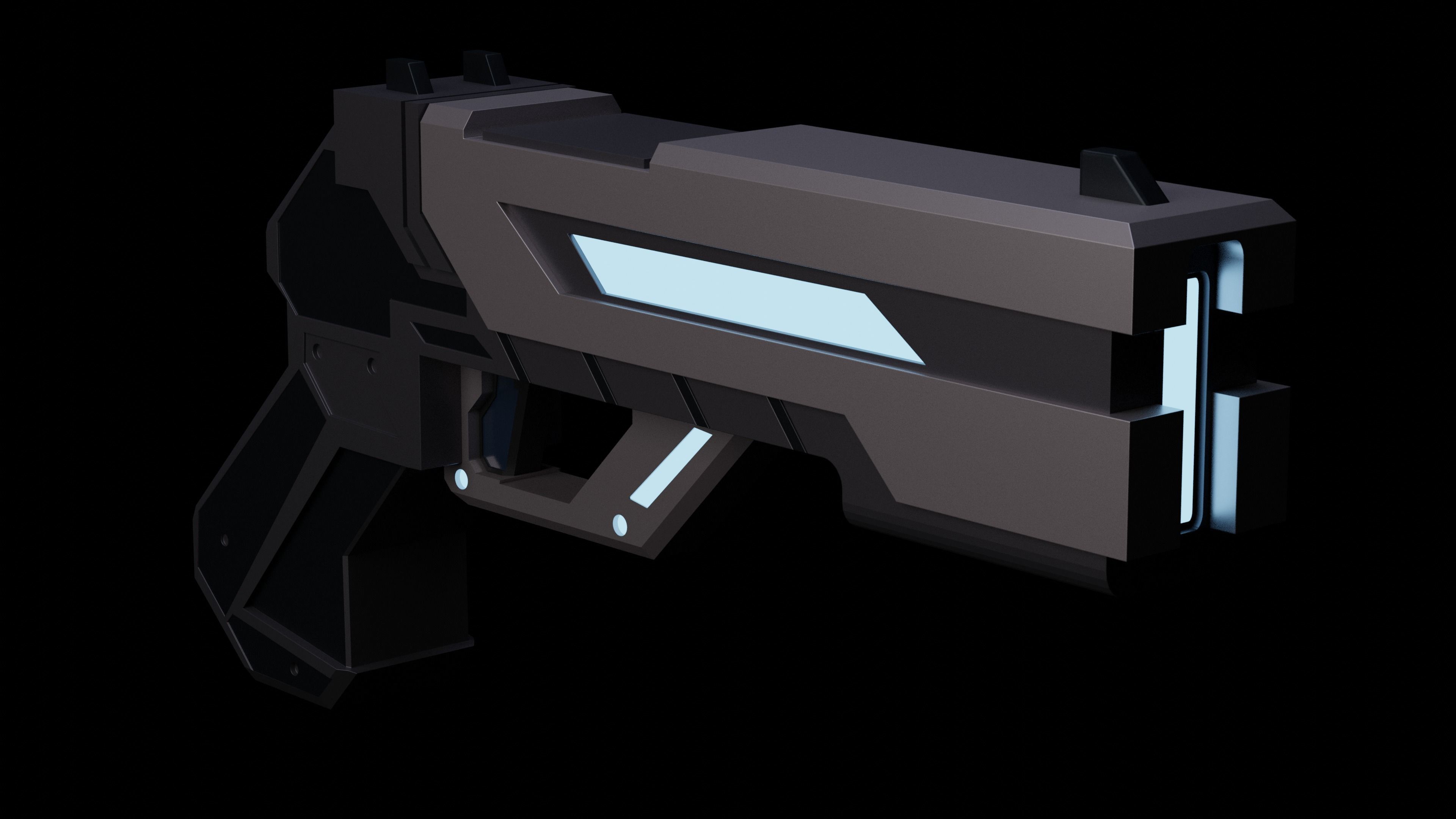 Sci FI pistol free 3D model | CGTrader