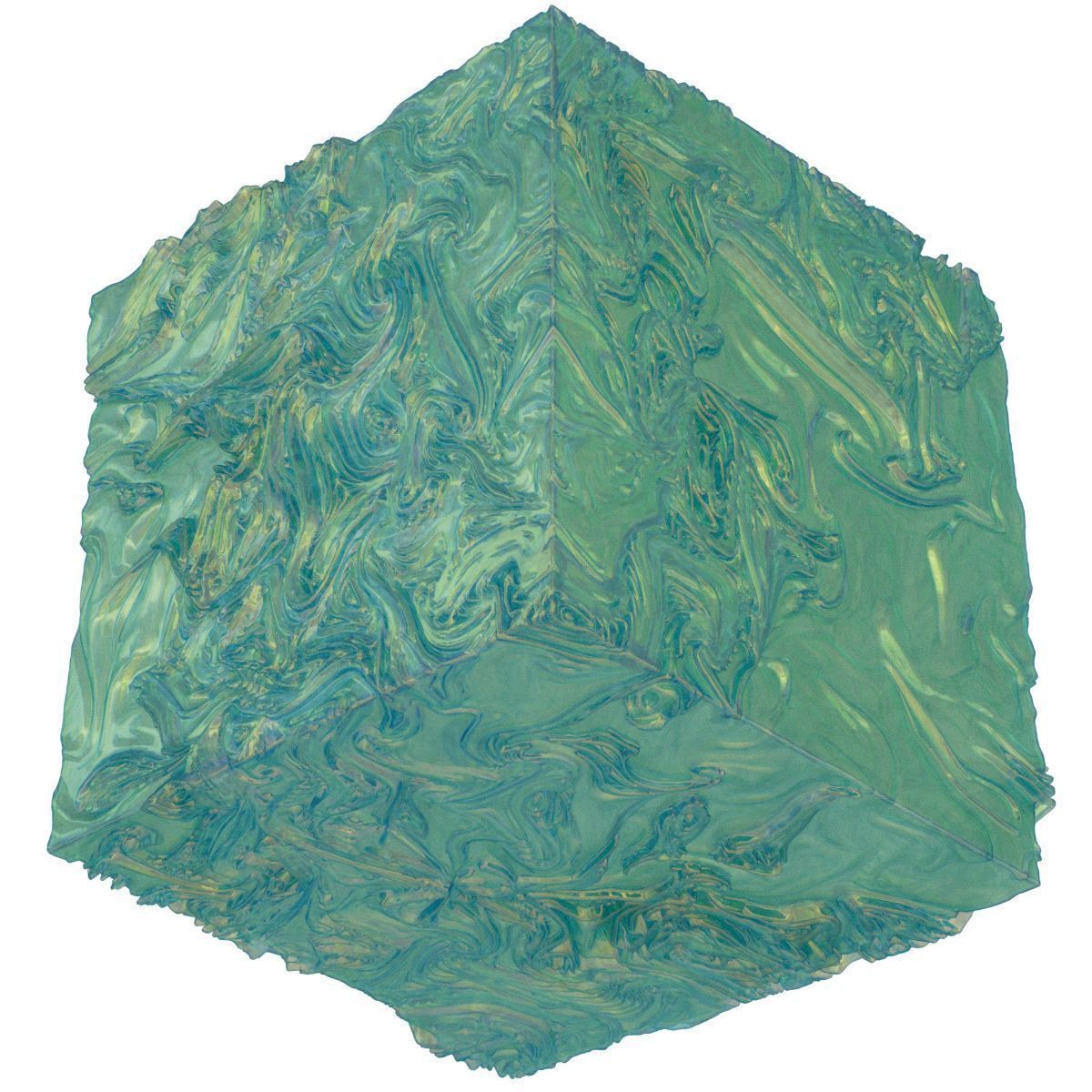 Disdained cube with swirls 3D model | CGTrader