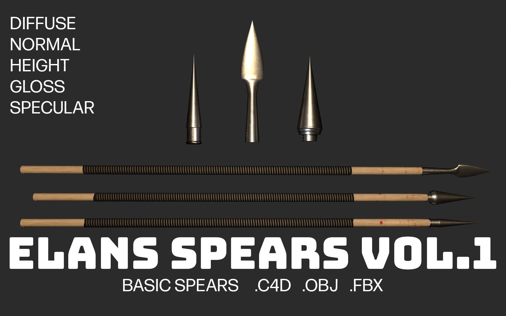 Basic Spear Models vol1 3D model | CGTrader