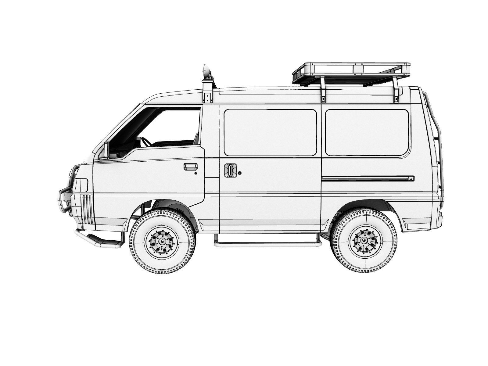 Mitsubishi Delica Star Wagon L300 fully 3d print for TRX4 3D model 3D ...