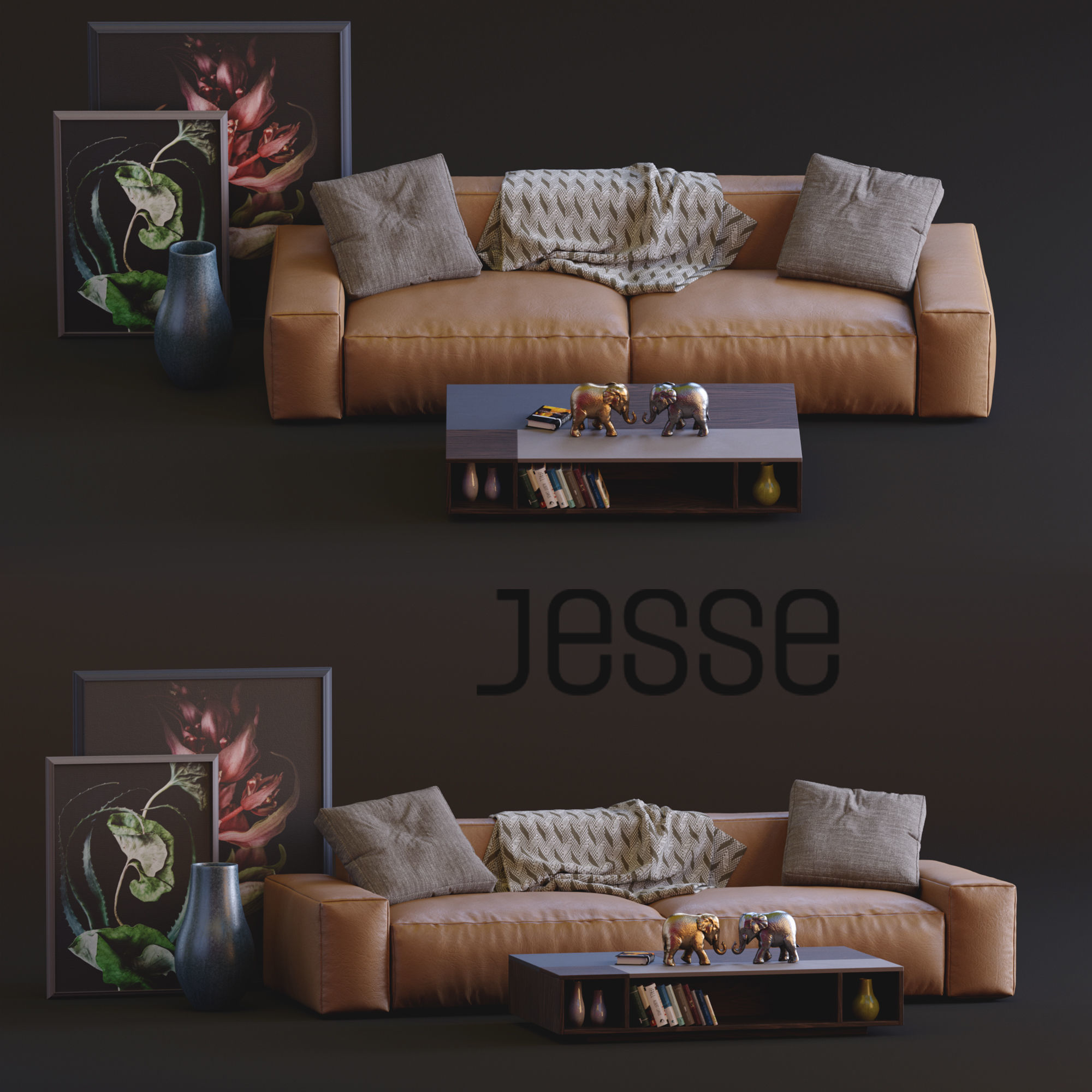 Jesse Leather Sofa Daniel 3D model | CGTrader
