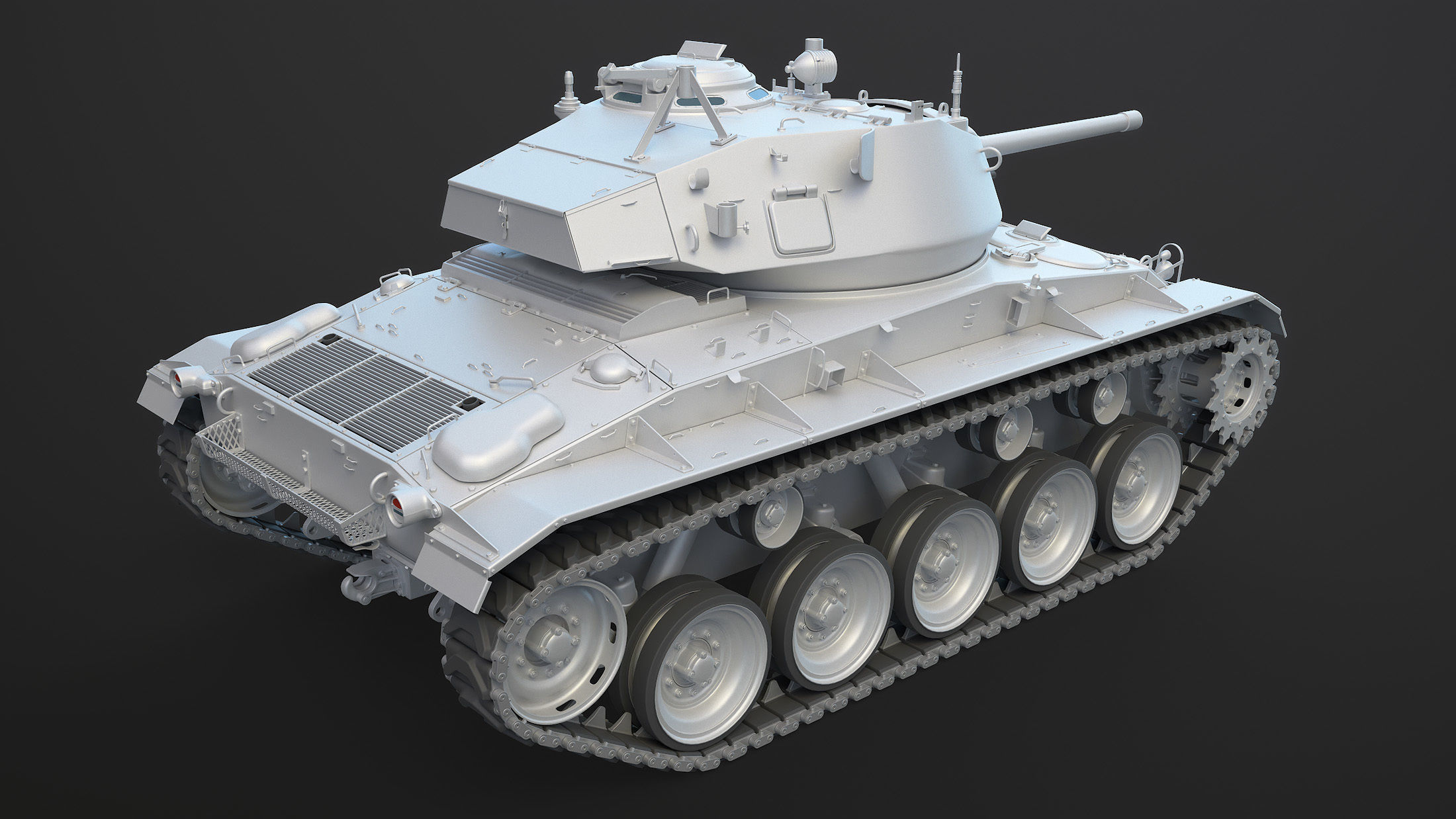 M24 Chaffee Light Tank High-Poly 3D model | CGTrader