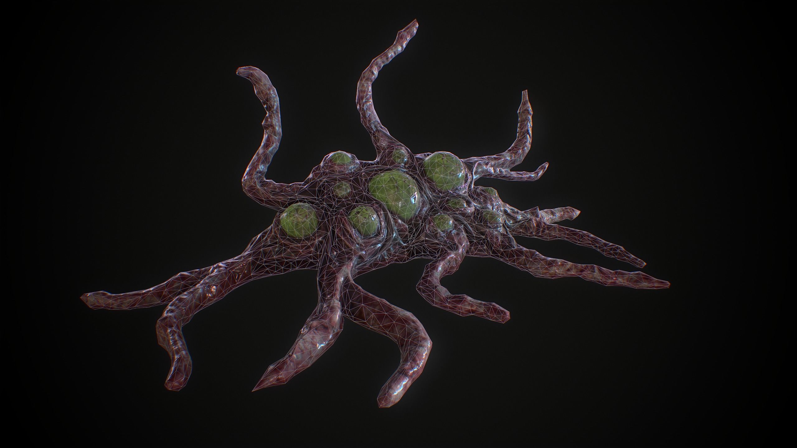 3D model Biomass corruption alien plant - gameready VR / AR / low-poly ...