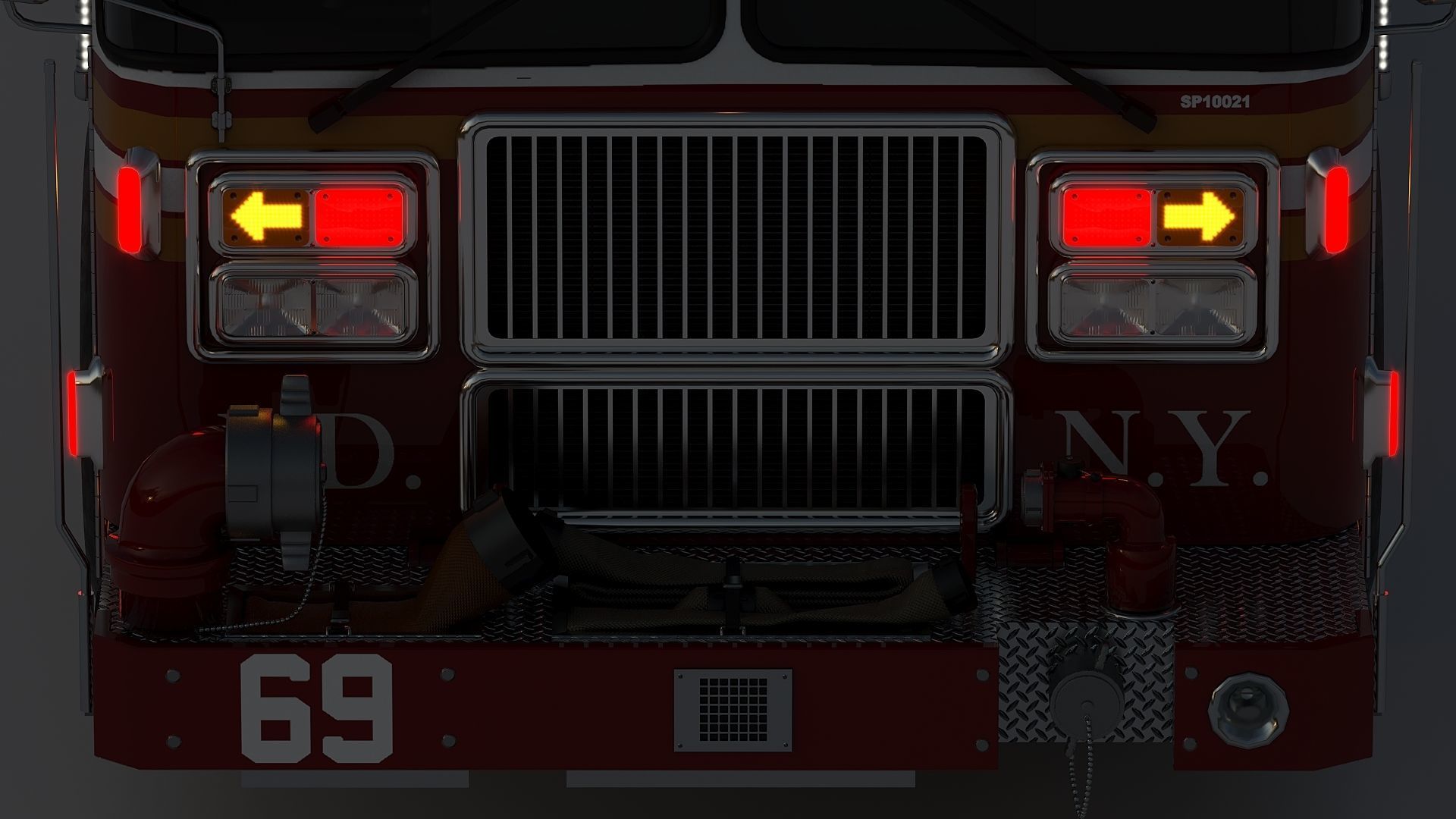 3D model Fire Truck FDNY Engine with Interior VR / AR / low-poly | CGTrader