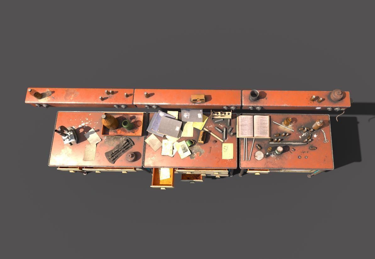 Old Laboratory Desk 3D model | CGTrader
