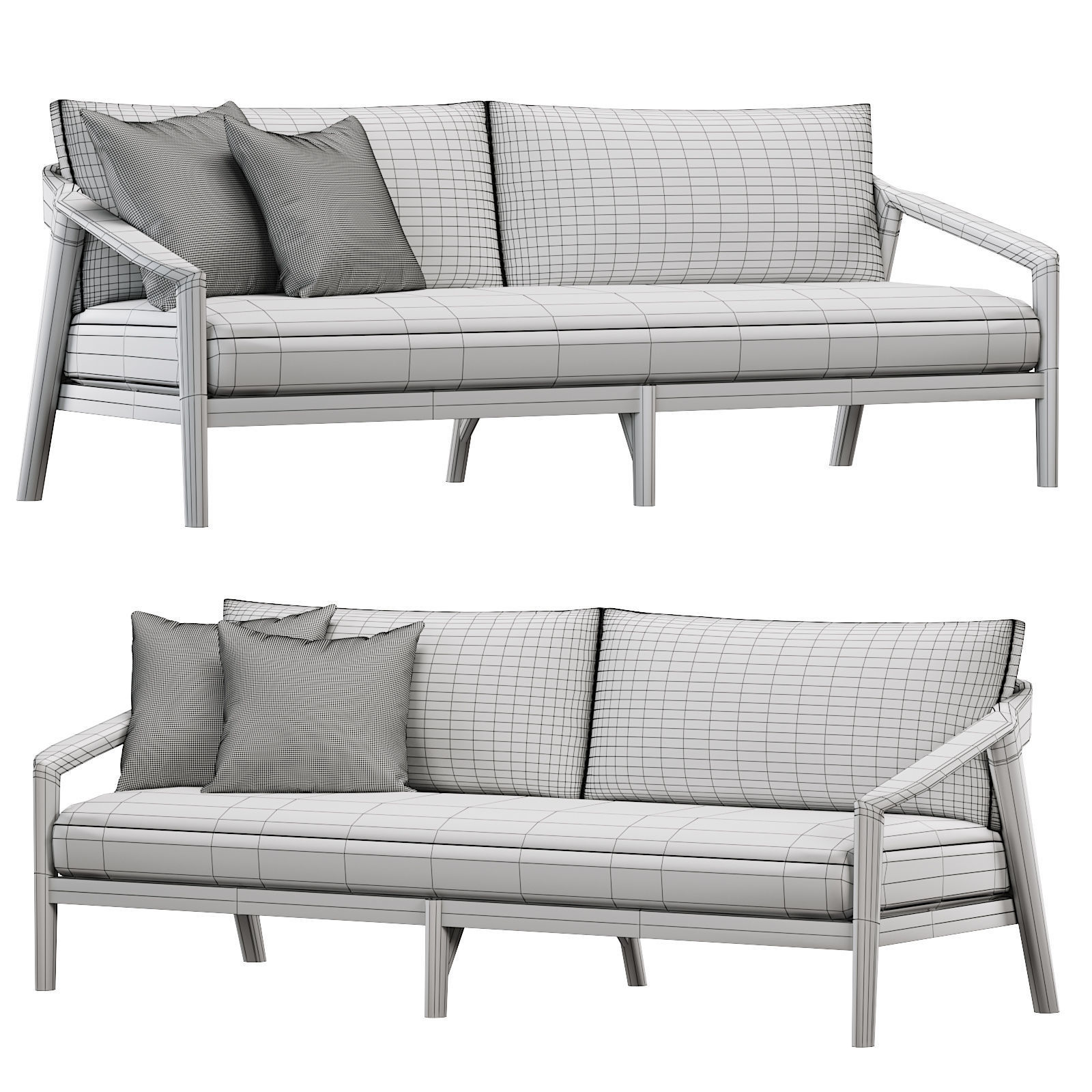 RH Malta teak sofa 3D model | CGTrader