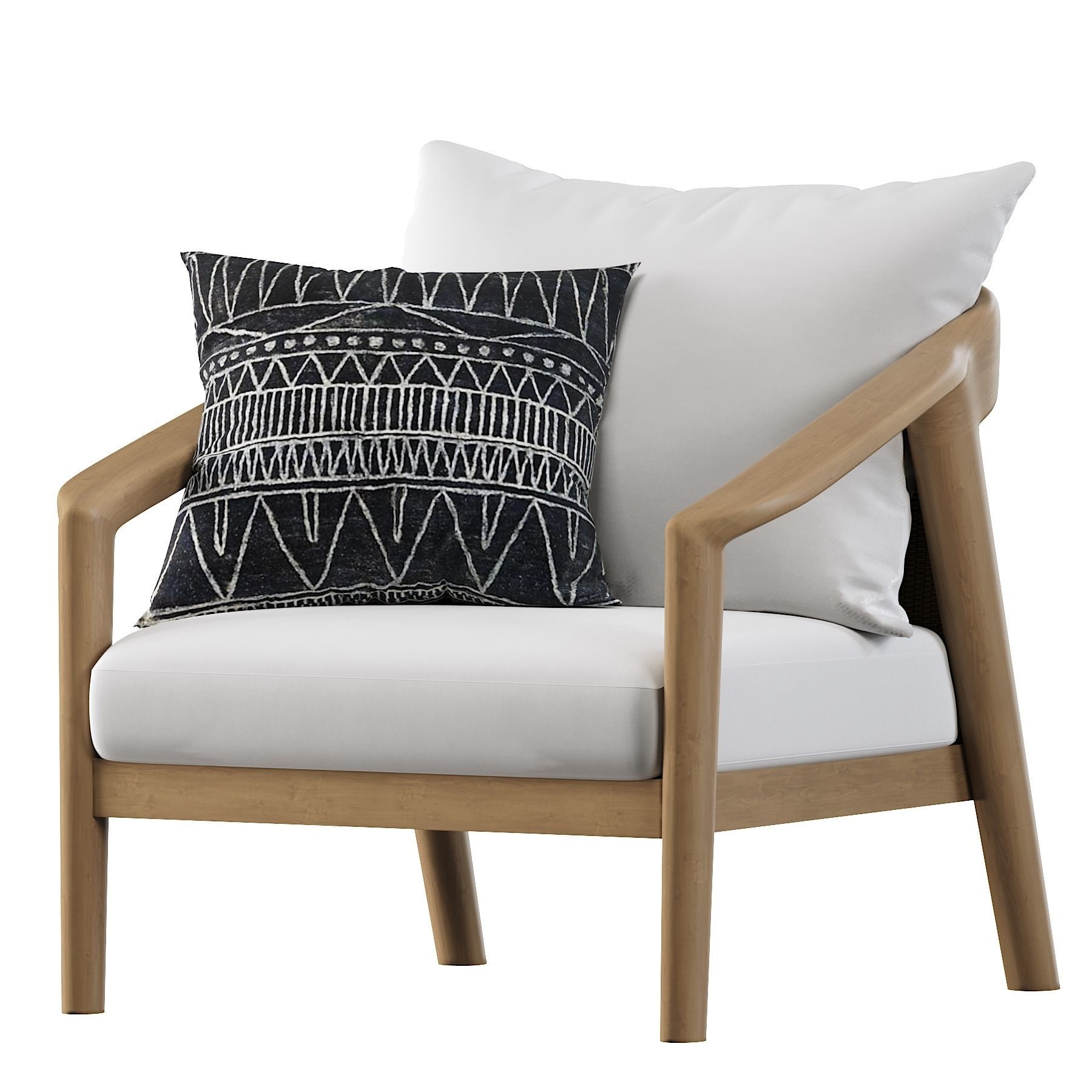 RH Malta teak armchair 3D model | CGTrader