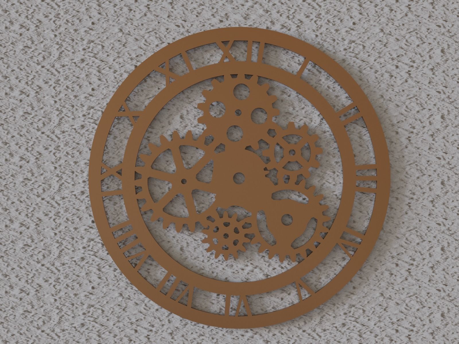 gear 3 wall clock 3D model 3D printable | CGTrader