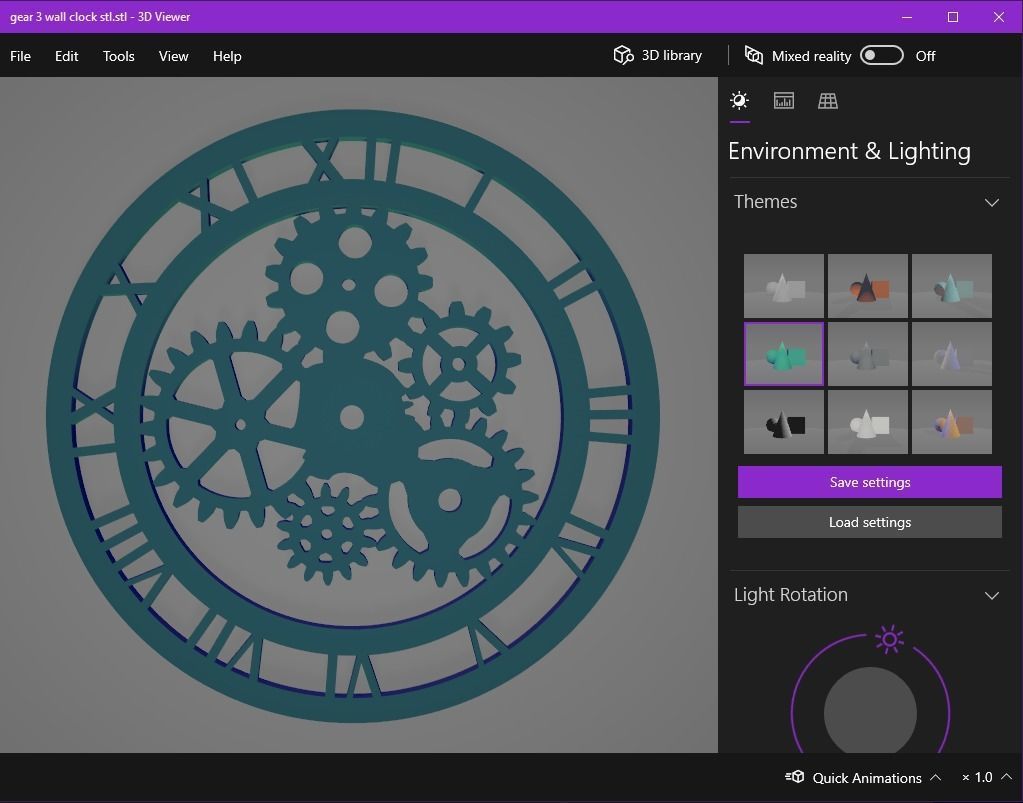 gear 3 wall clock 3D model 3D printable | CGTrader