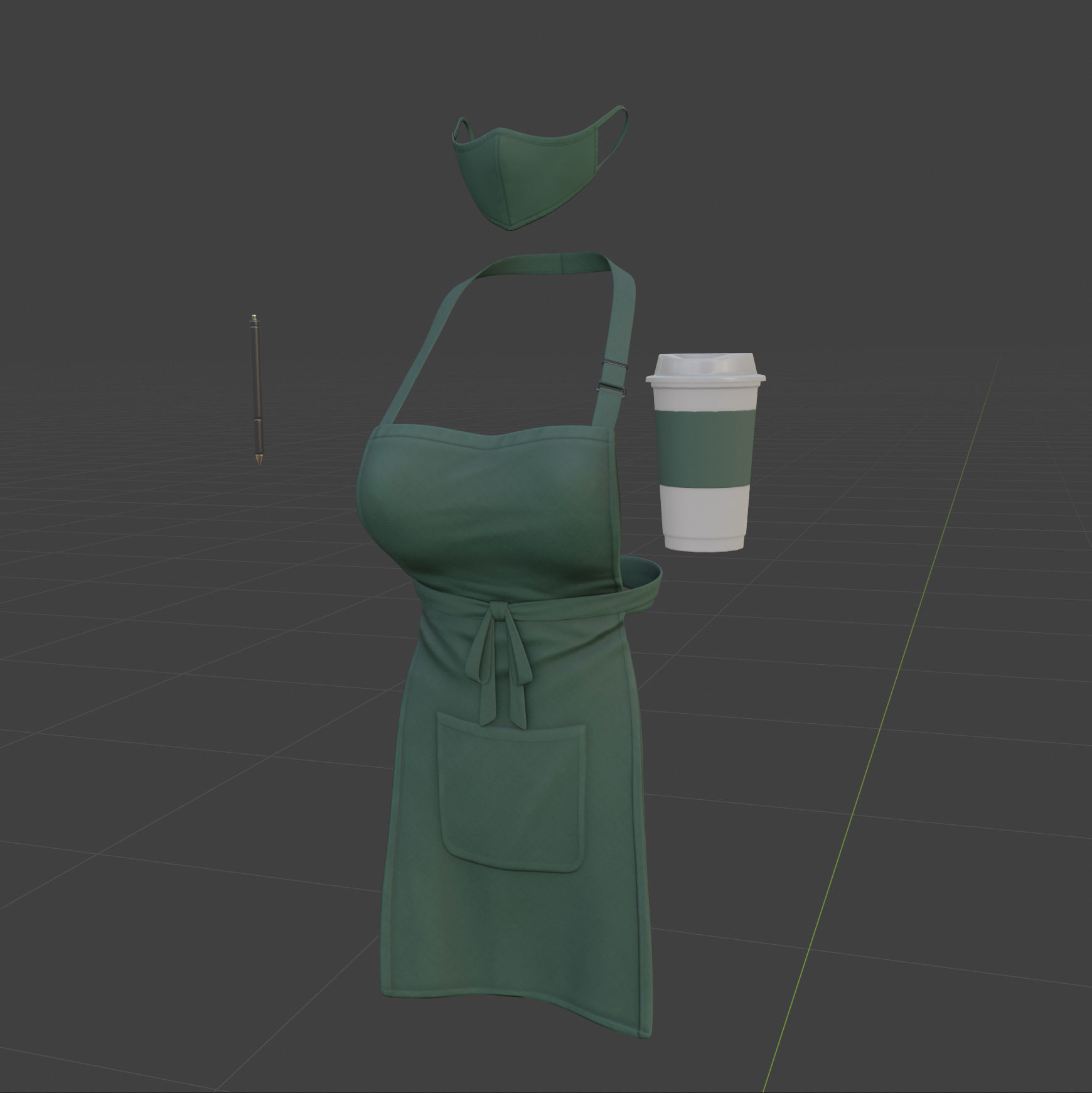 Milk Apron - Game Ready free VR / AR / low-poly 3D model | CGTrader