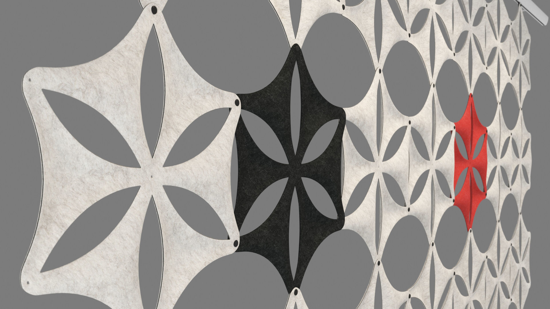 Airflake wall in office with geometric patterns 3D model | CGTrader