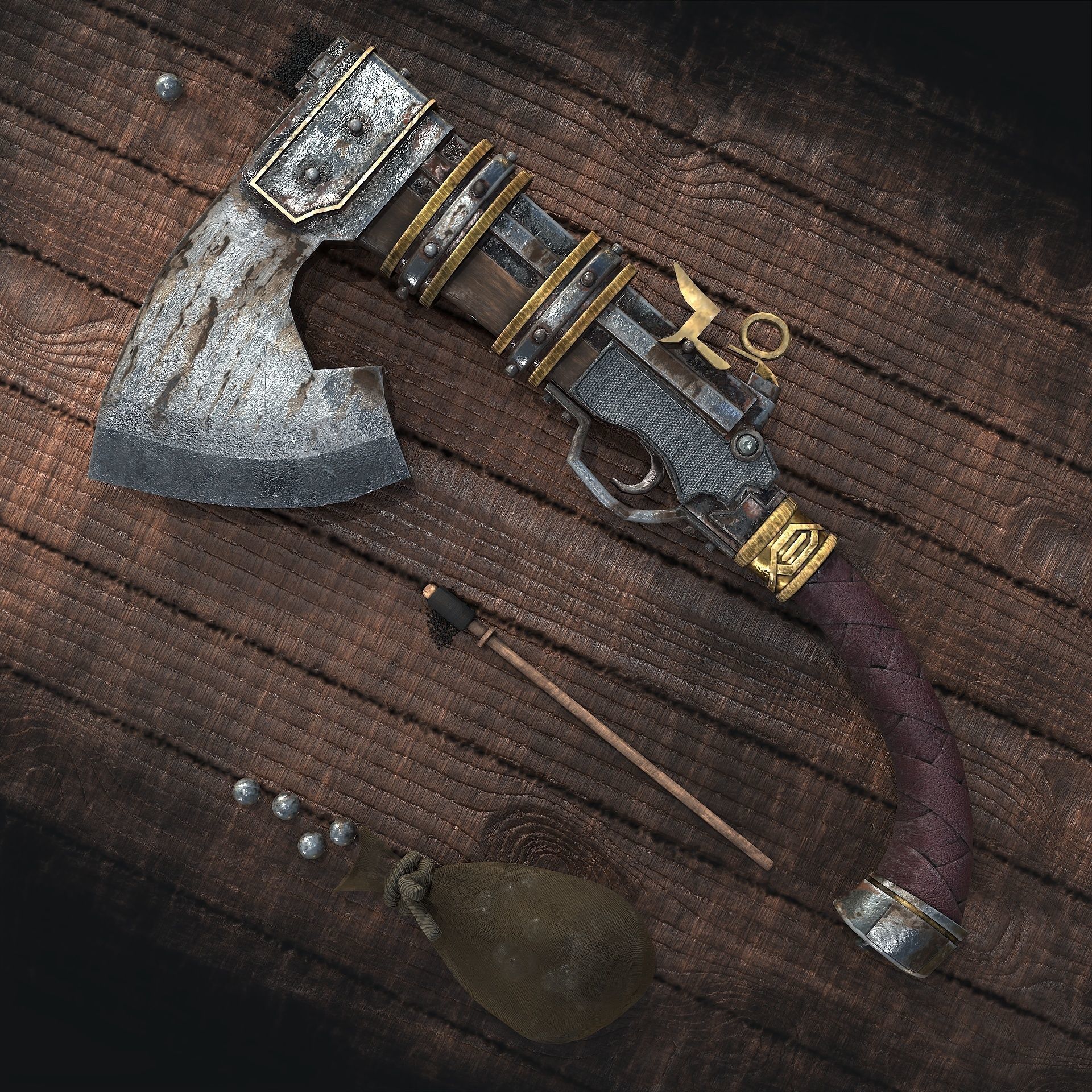 3D model AXEGUN V2 VR / AR / low-poly | CGTrader