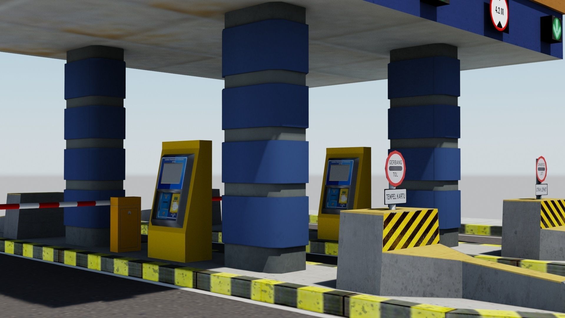 3D model Highway Toll Gate VR / AR / low-poly | CGTrader
