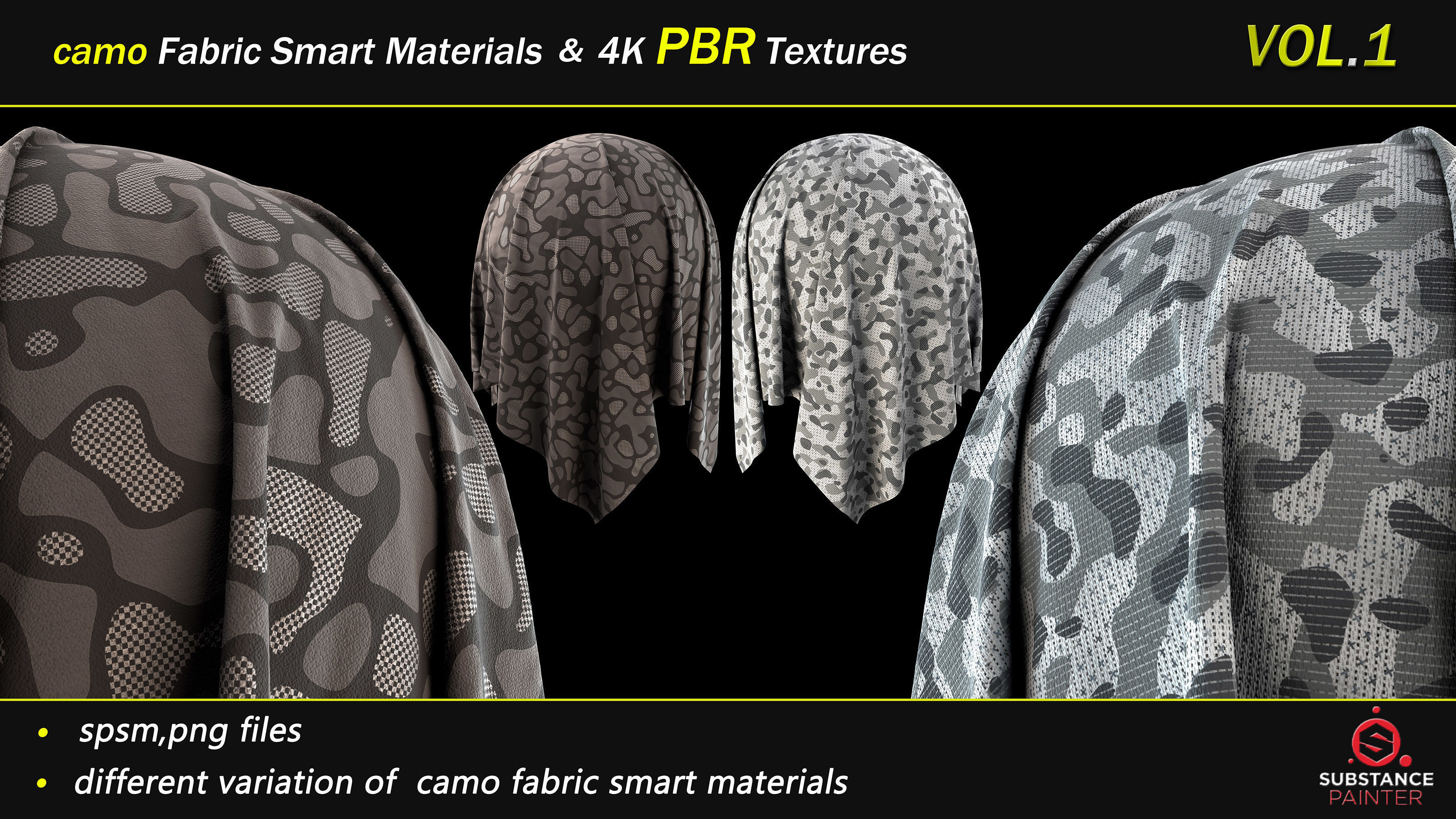 50 camo Fabric Smart Material Bundle and 4K PBR Texture Texture | CGTrader