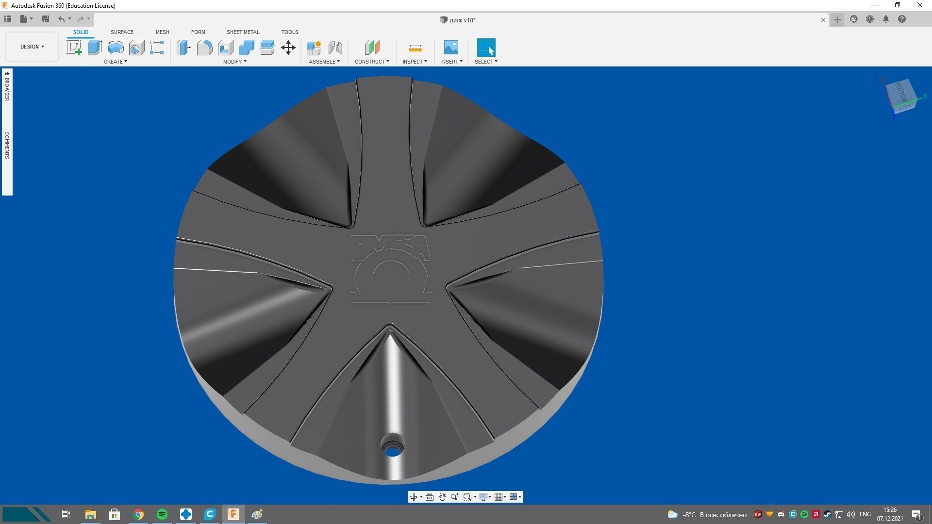 Hubcap omega 3D model 3D printable | CGTrader