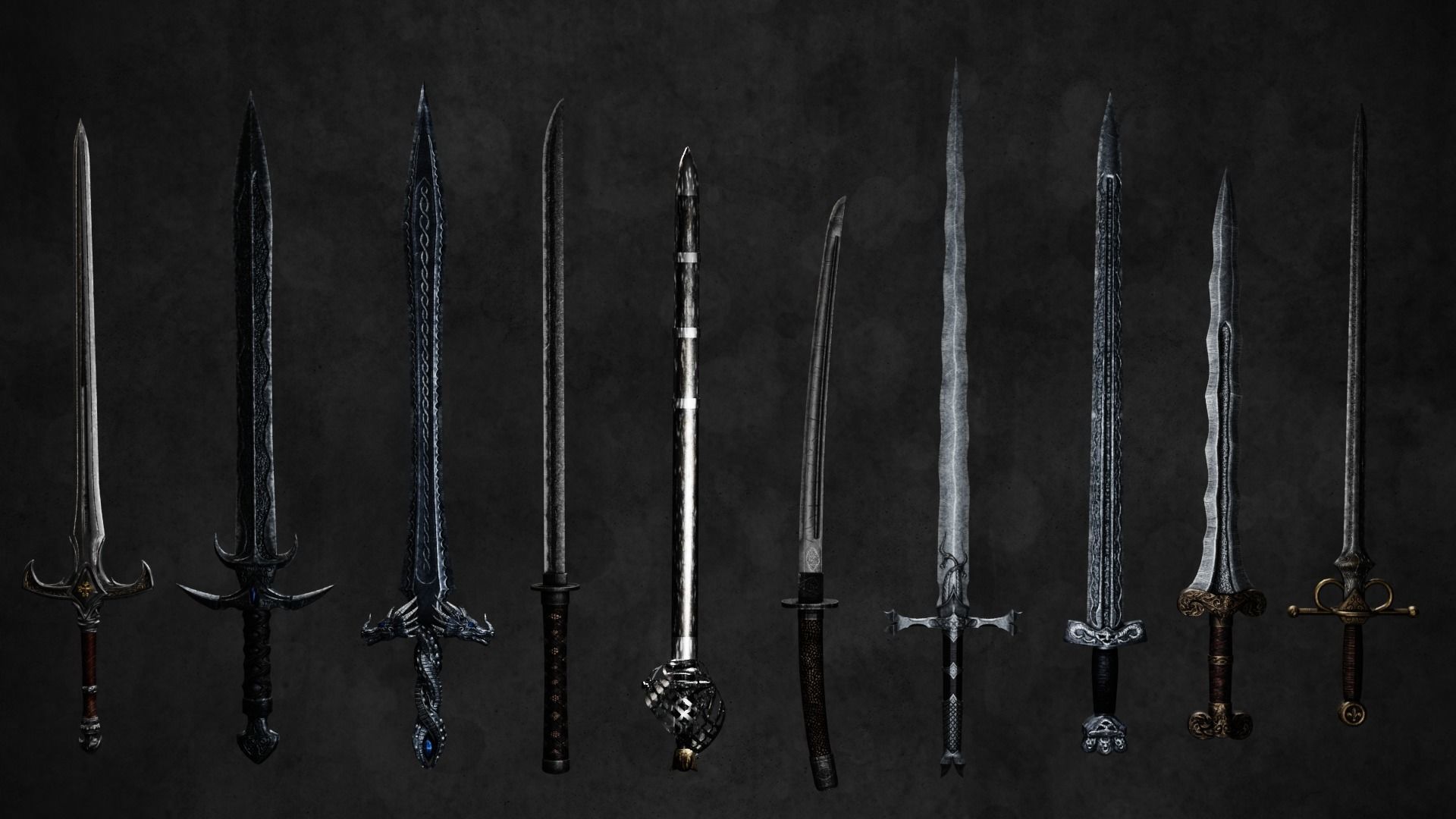 3D model 30 Fantasy Sword Models For Games with Textures VR / AR / low ...