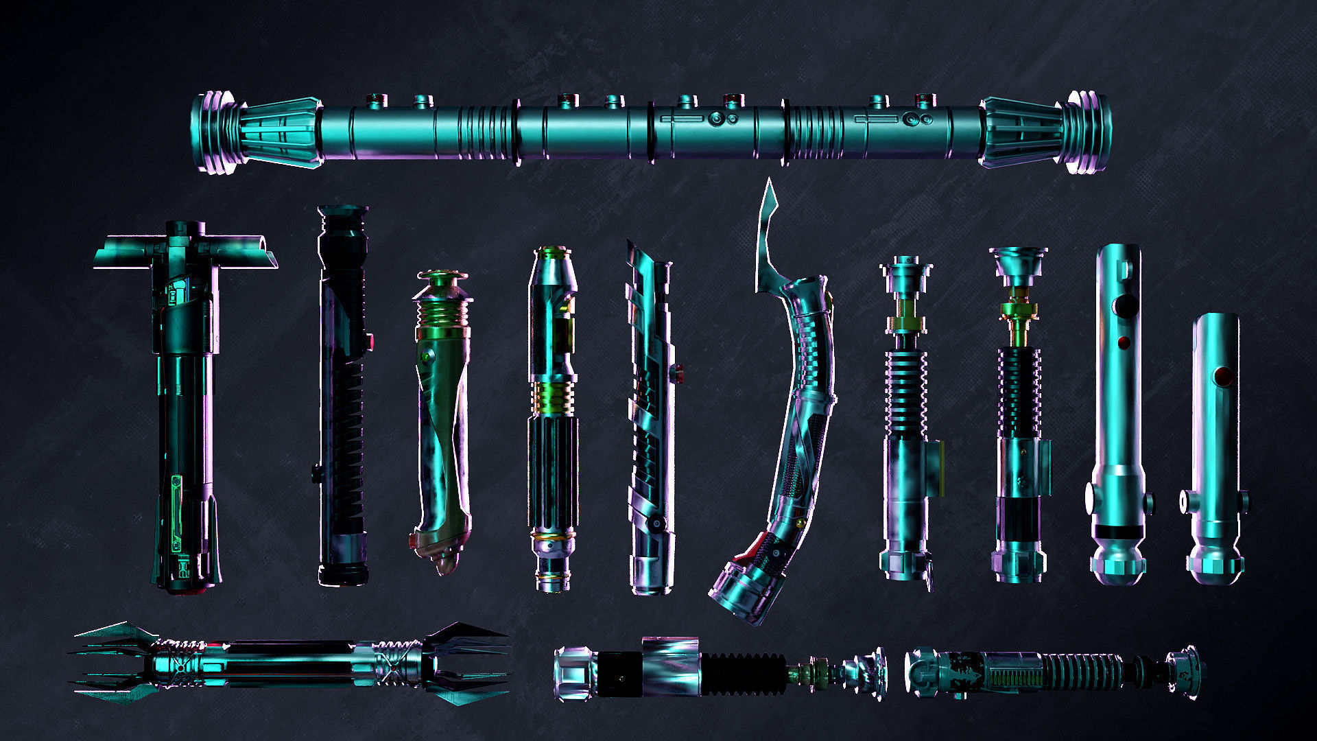 3D model All StarWars Lightsabers Pack VR / AR / low-poly | CGTrader