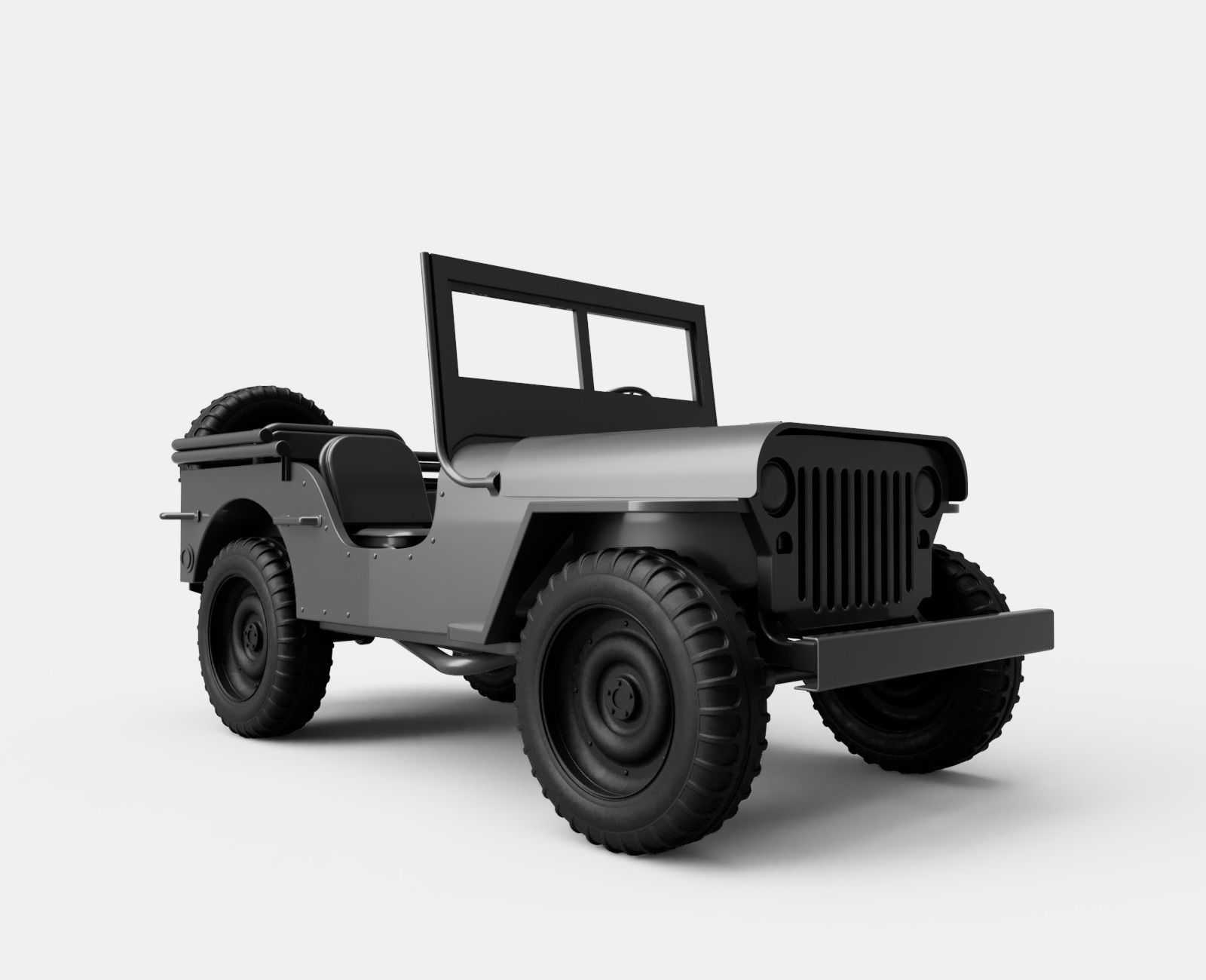 3D model WW2 Willys jeep VR / AR / low-poly | CGTrader