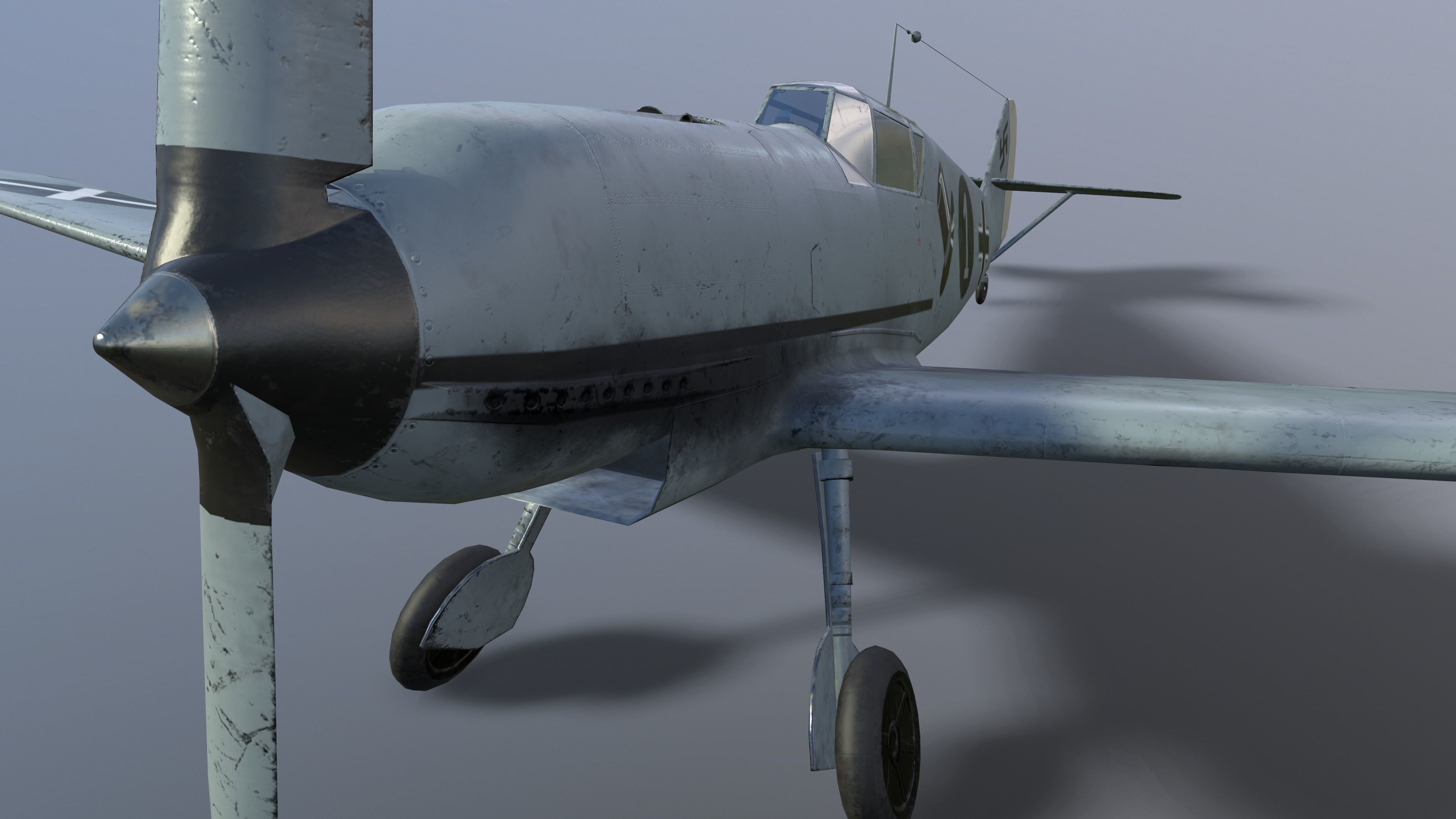 3D model Messerschmitt Bf109A PBR low-poly game ready VR / AR / low ...