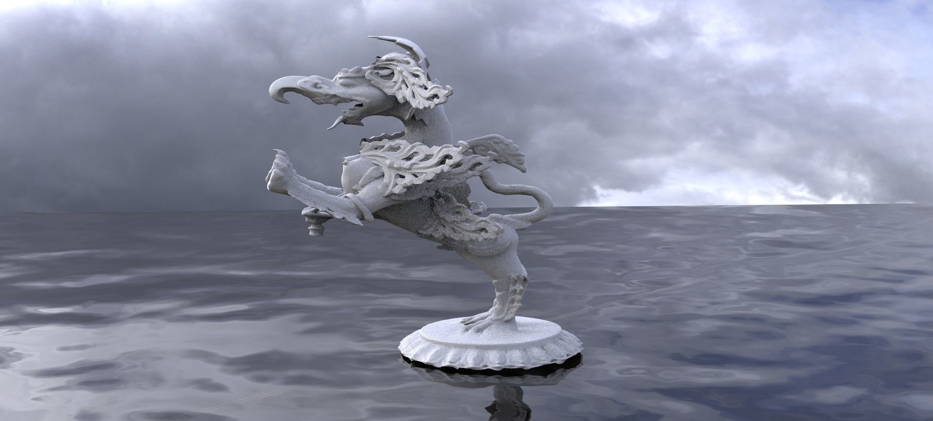 Steampunk dragon stand 3D model | CGTrader