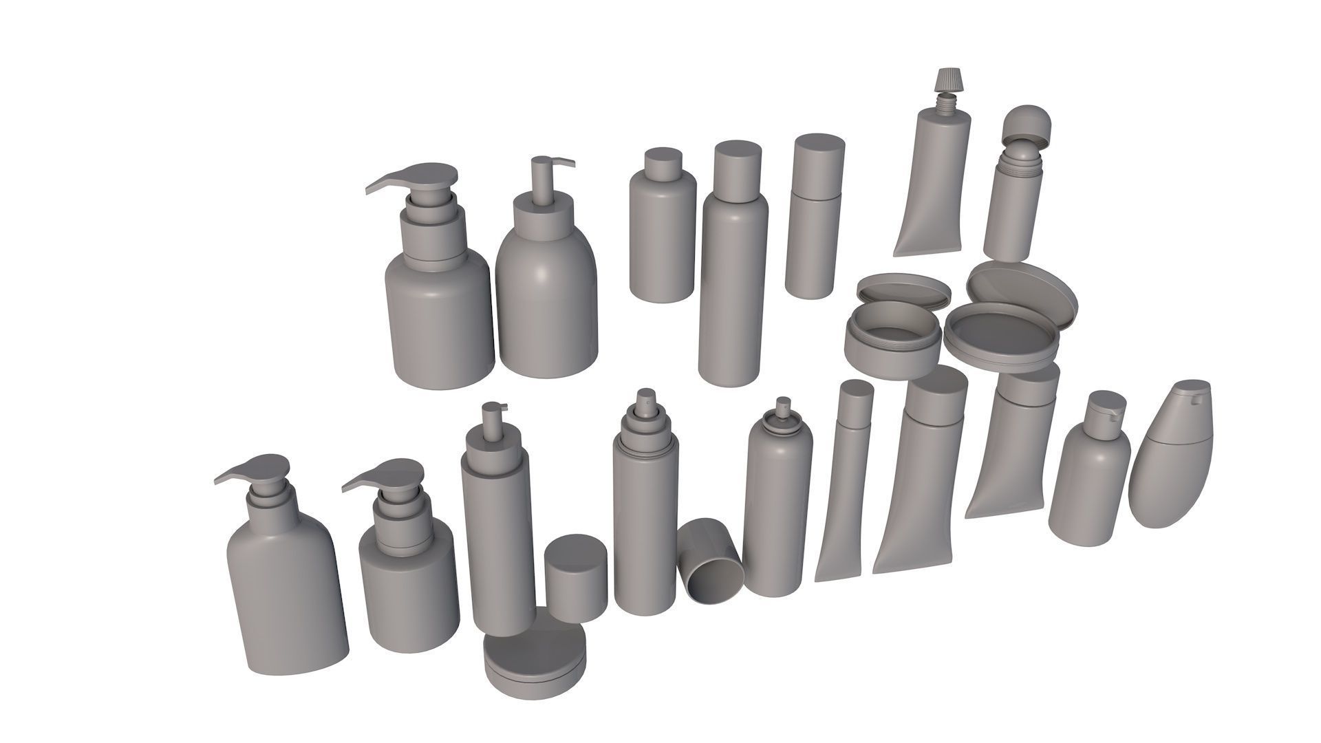Cosmetic containers 3D model | CGTrader
