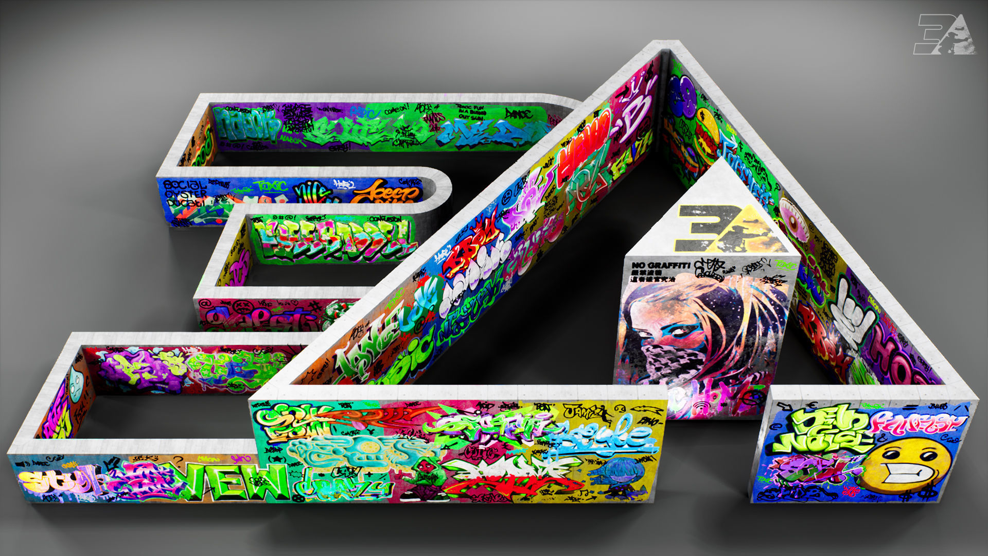 Texture 350 Graffiti 4K PNG Cutouts VR / AR / low-poly | CGTrader