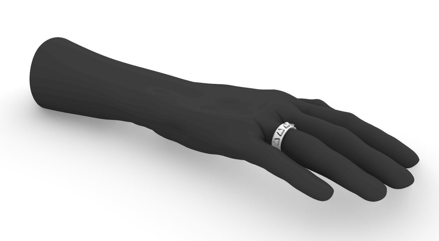 kinetic two-piece ring with jagged pattern 3D model 3D printable | CGTrader