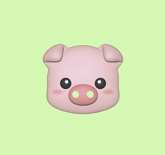 Pig Button 3D model 3D printable | CGTrader