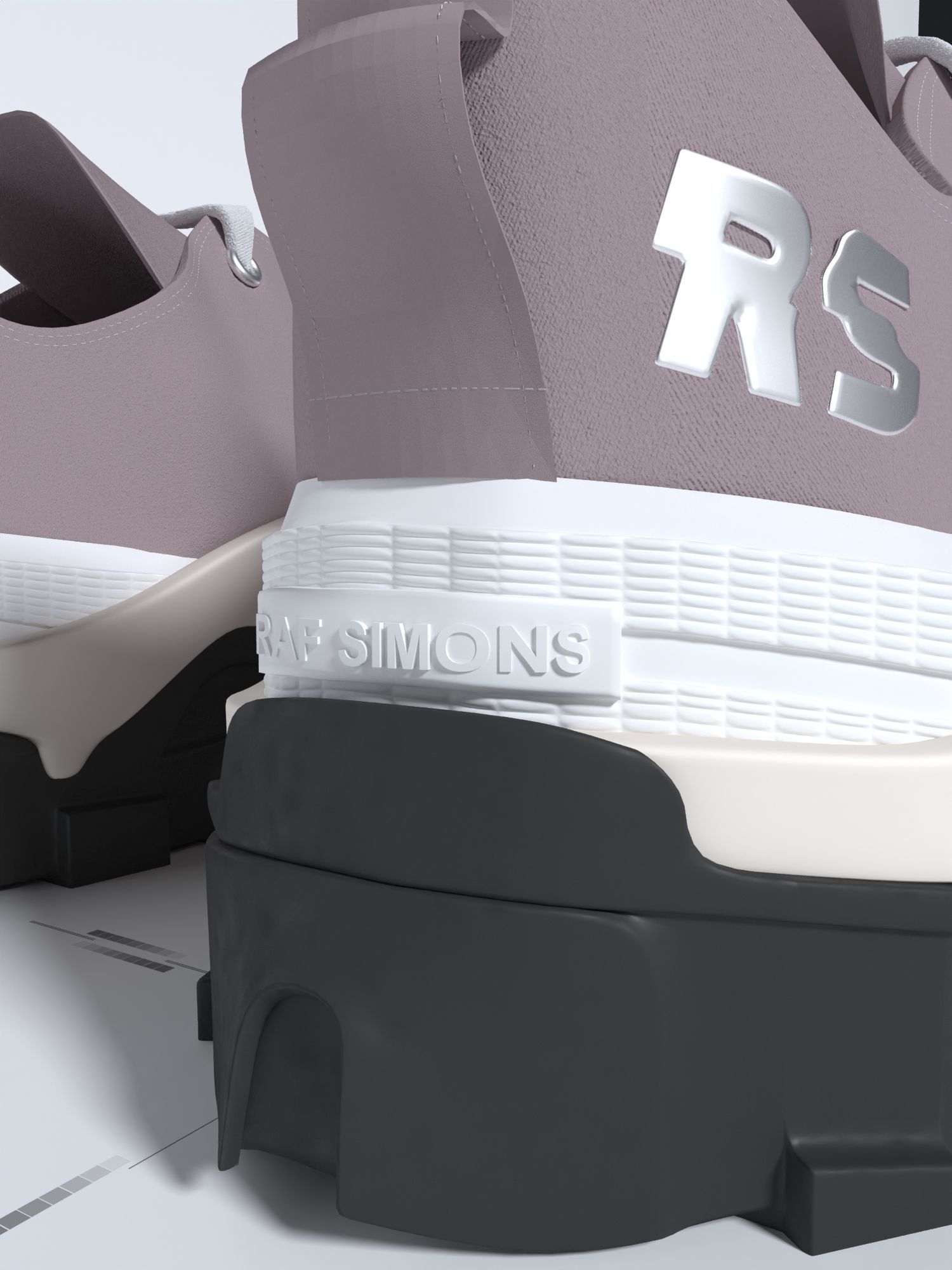 Pink Raf Simons Detroit Runner Sneakers 3D model | CGTrader