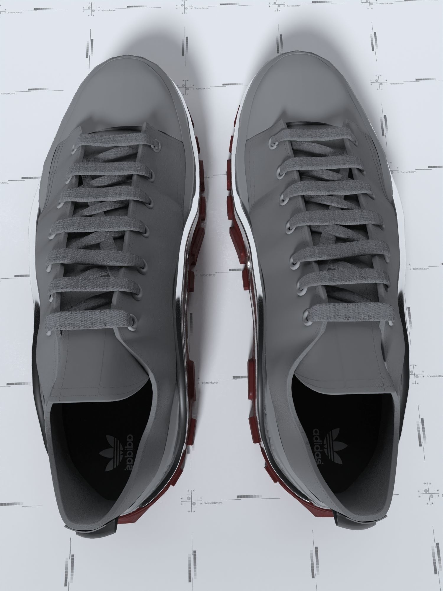 Grey Raf Simons Detroit Runner Sneakers 3D model 3D model | CGTrader