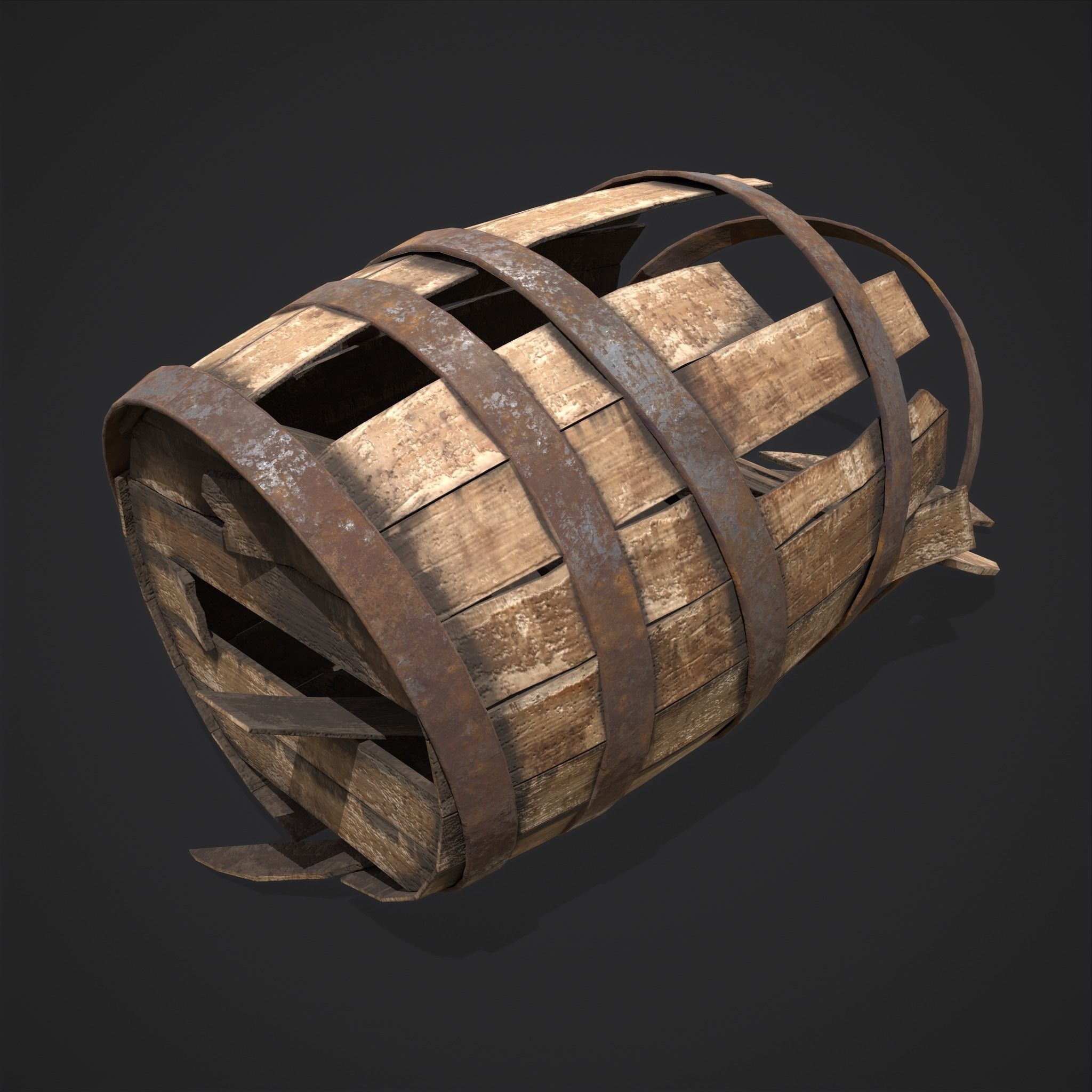 3D model Broken Barrel VR / AR / low-poly | CGTrader