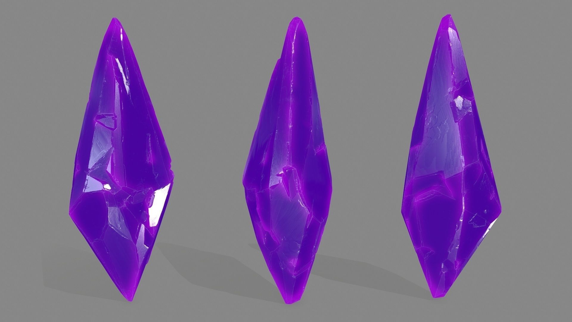 3D model crystal set three crystals VR / AR / low-poly | CGTrader