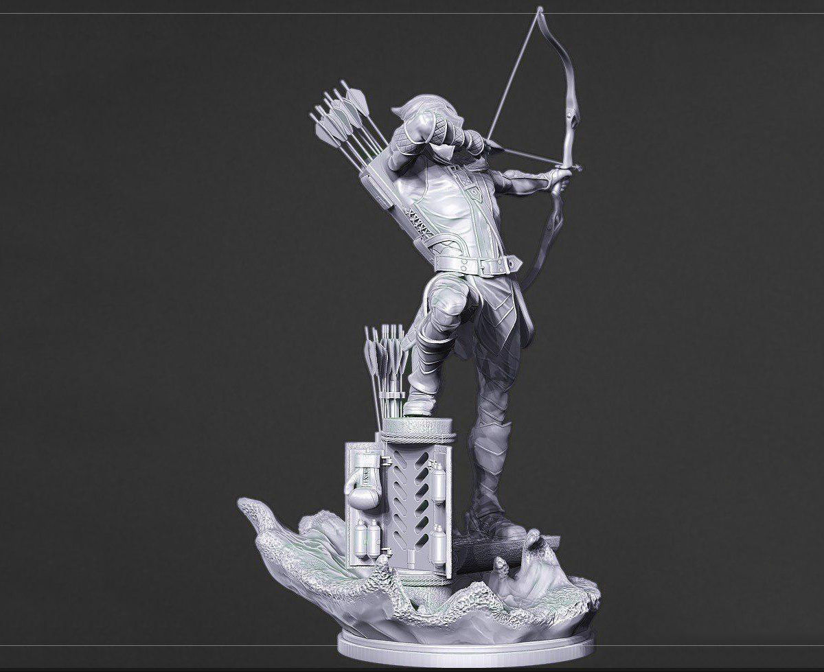 Green Arrow 3d model sculpture ready print 3D model 3D printable | CGTrader