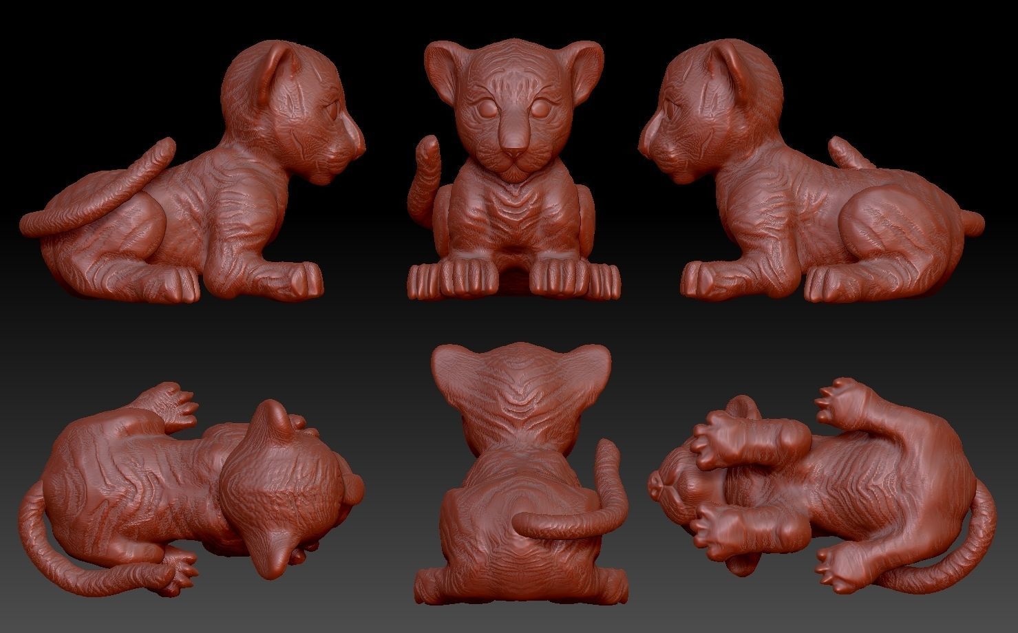 baby tiger 3D model 3D printable | CGTrader
