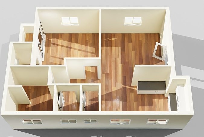 3D model Architectural Building Floor Plan VR / AR / low-poly | CGTrader