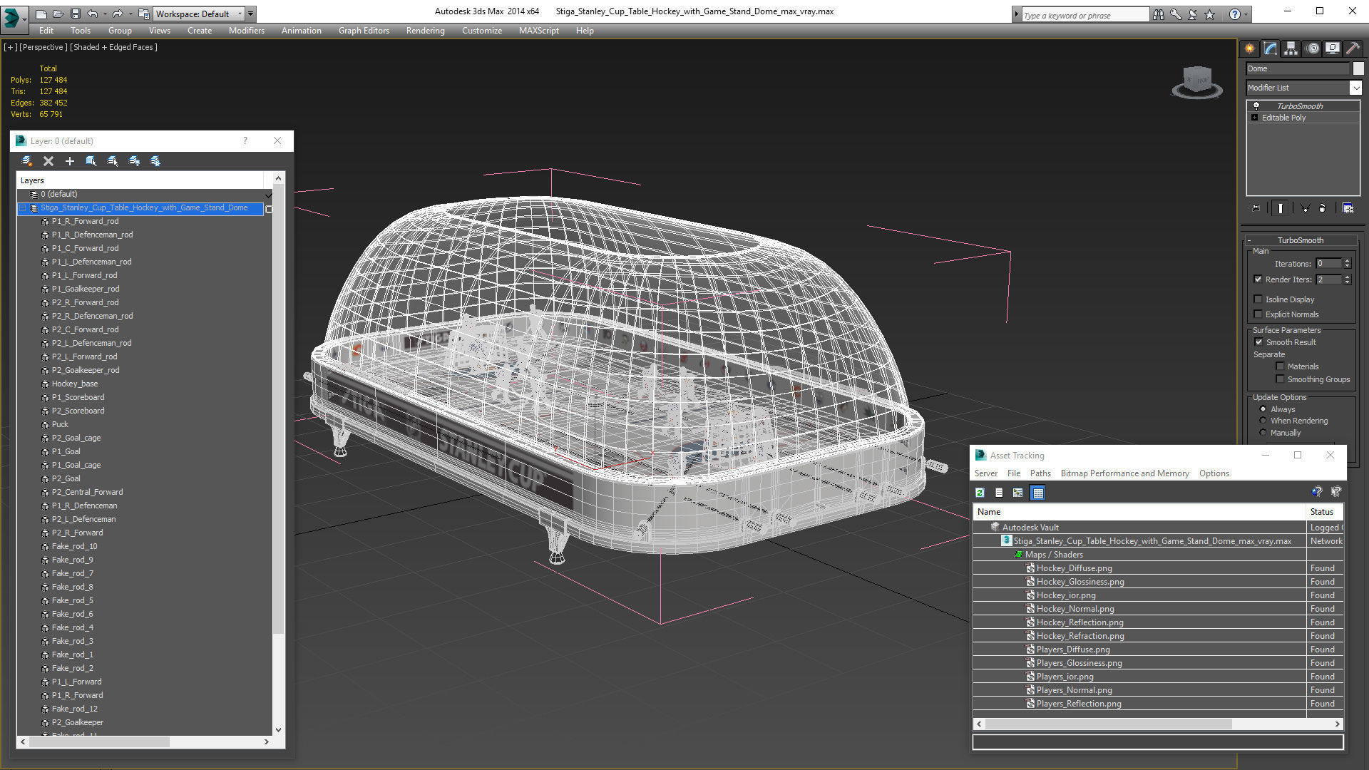 Stiga Stanley Cup Table Hockey with Game Stand Dome 3D model | CGTrader