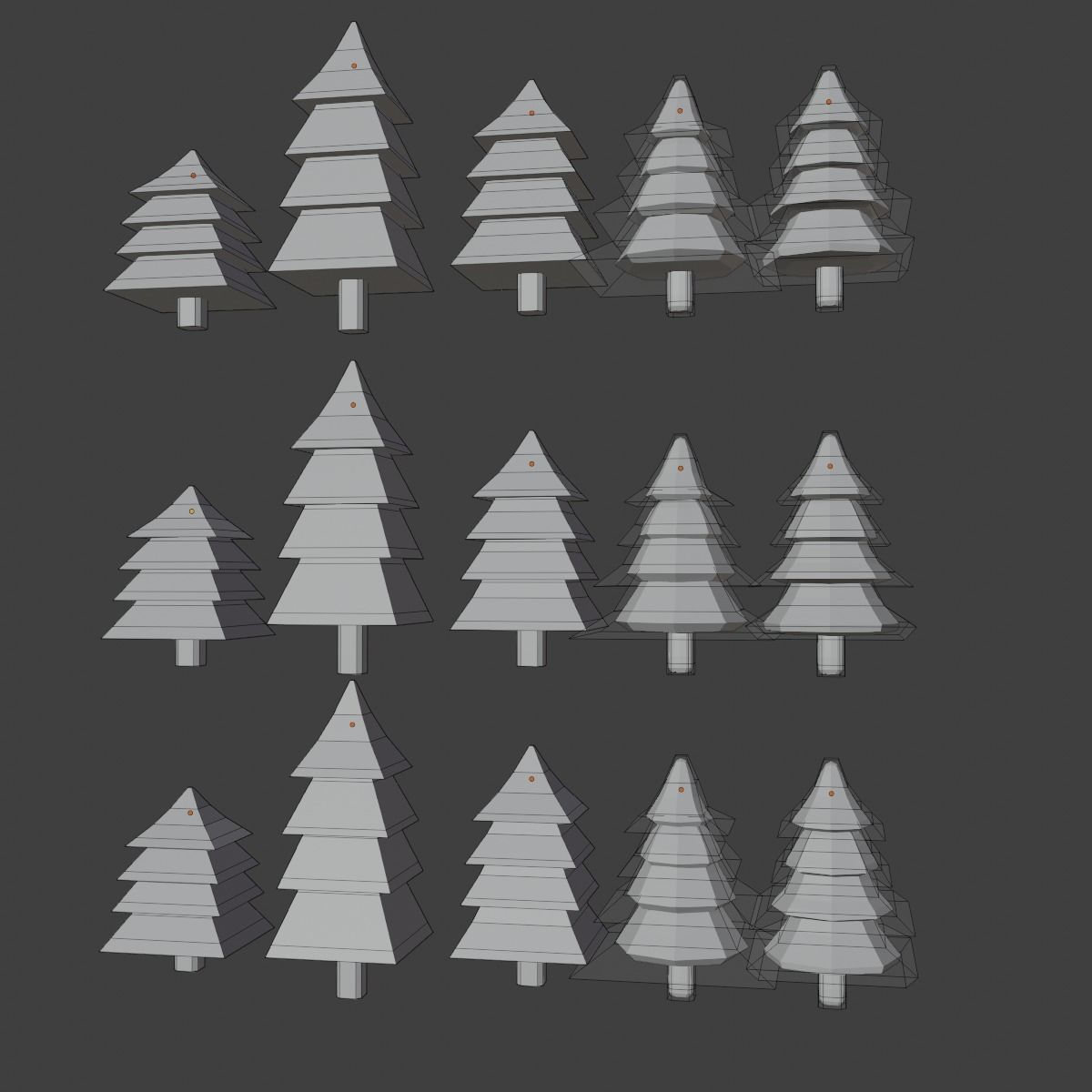 3D model Low-Poly Winter trees Pack VR / AR / low-poly | CGTrader