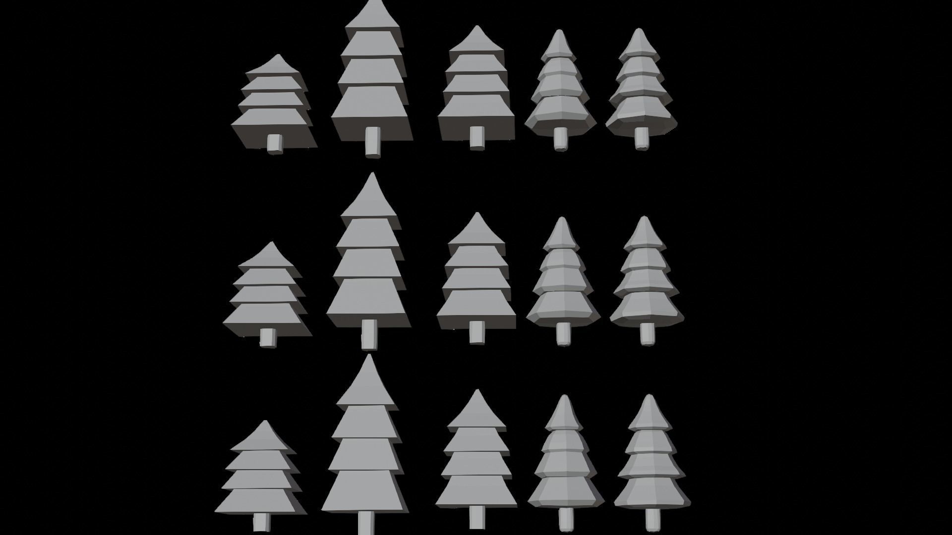 3D model Low-Poly Winter trees Pack VR / AR / low-poly | CGTrader