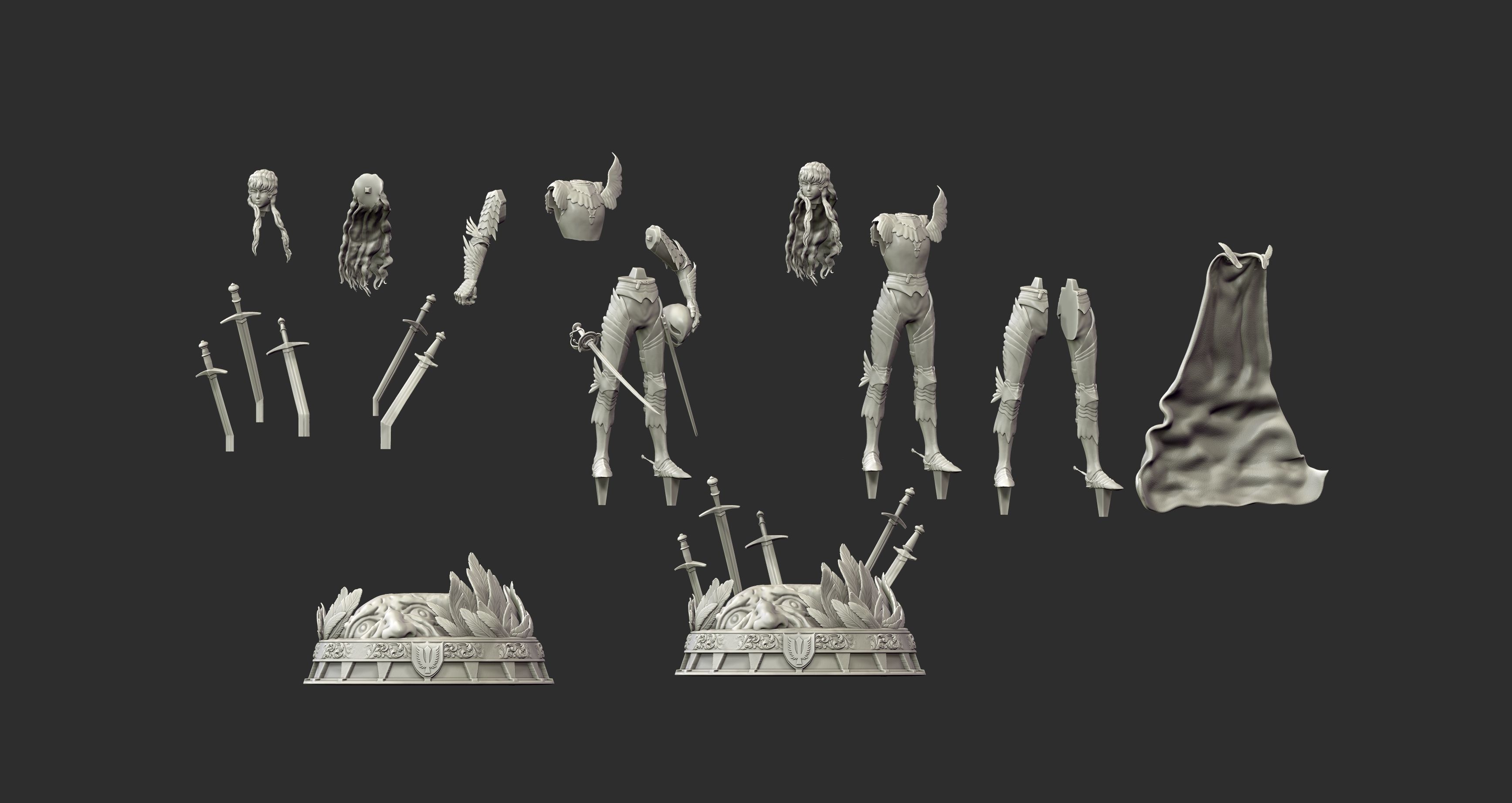 Griffith the White Hawk - Berserk 3d Print Statue 3D model 3D printable ...