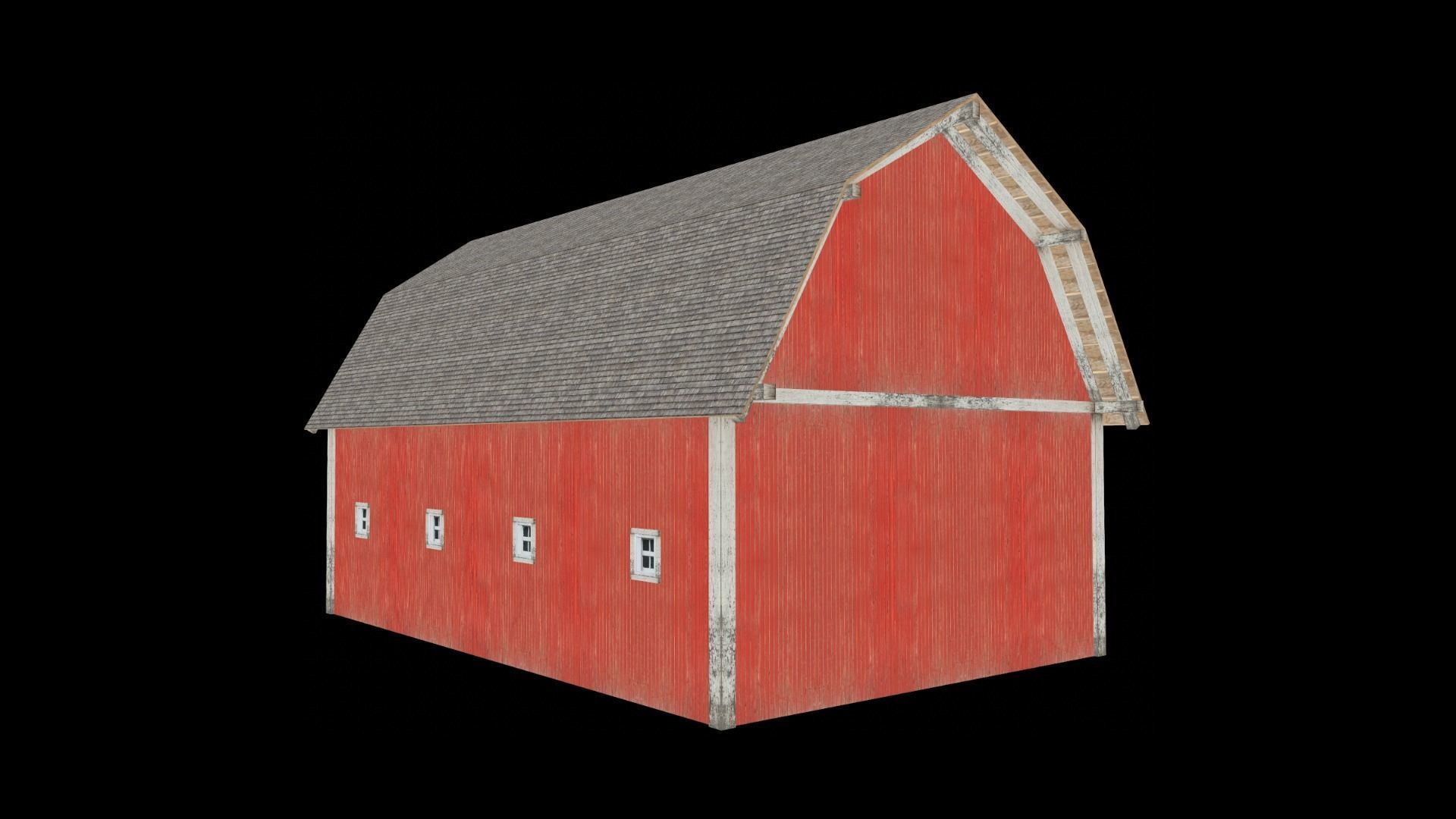3D model Big Red Farm Barn VR / AR / low-poly | CGTrader