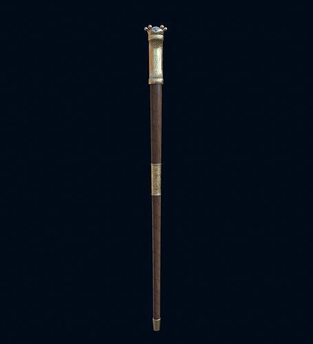 3D model Royal cane with gold engraved parts VR / AR / low-poly | CGTrader