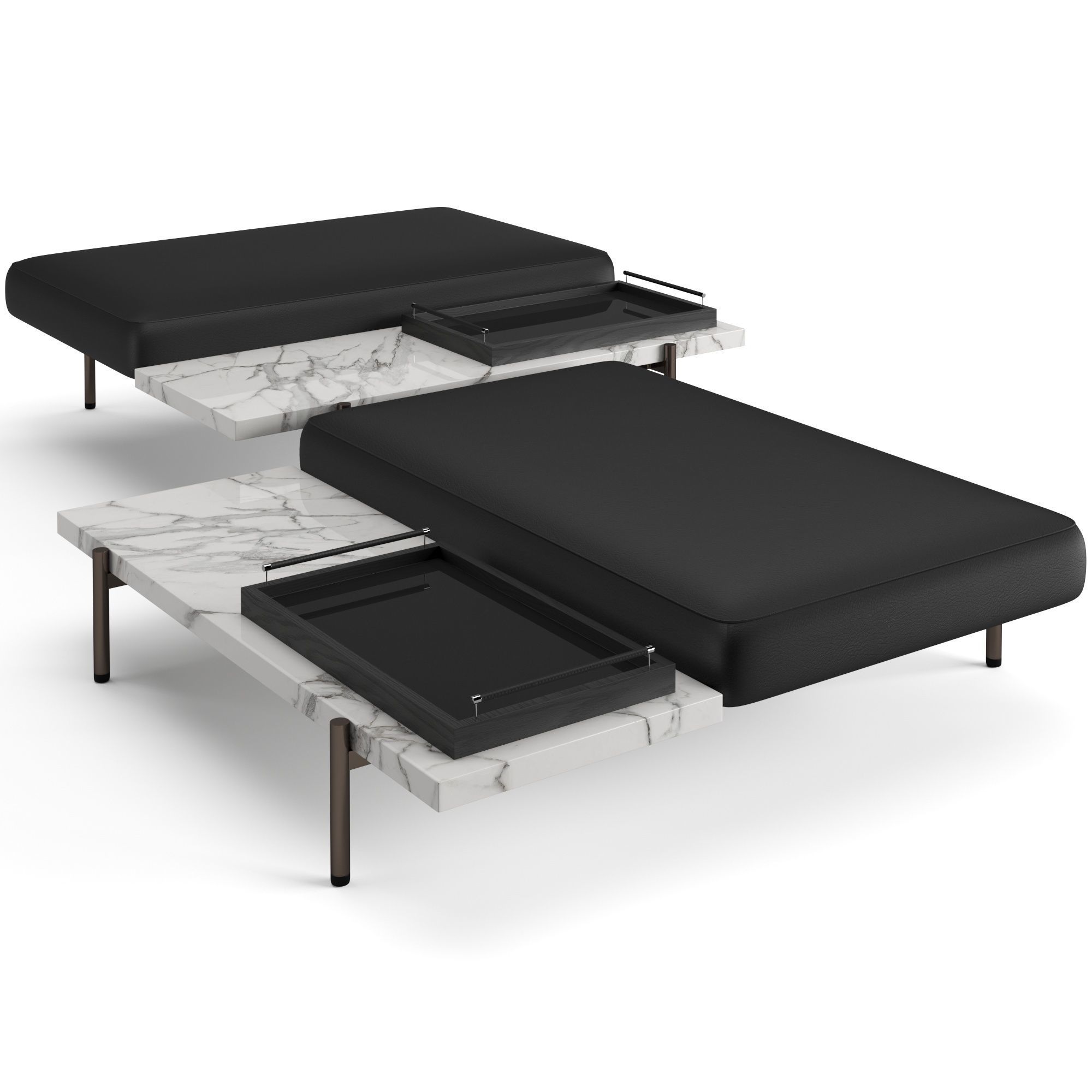 Minotti Superquadra benches set 3D model | CGTrader