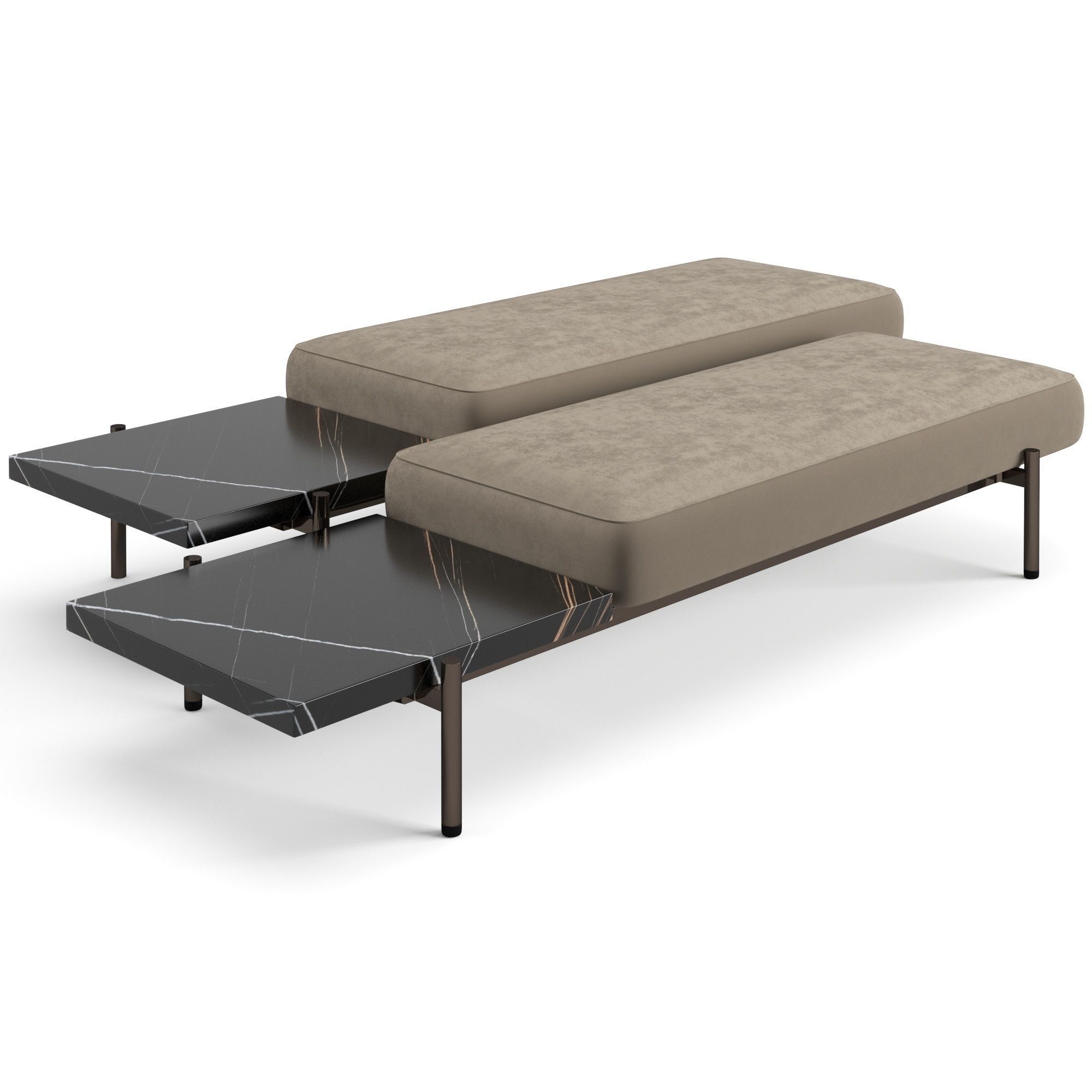 Minotti Superquadra benches set 3D model | CGTrader
