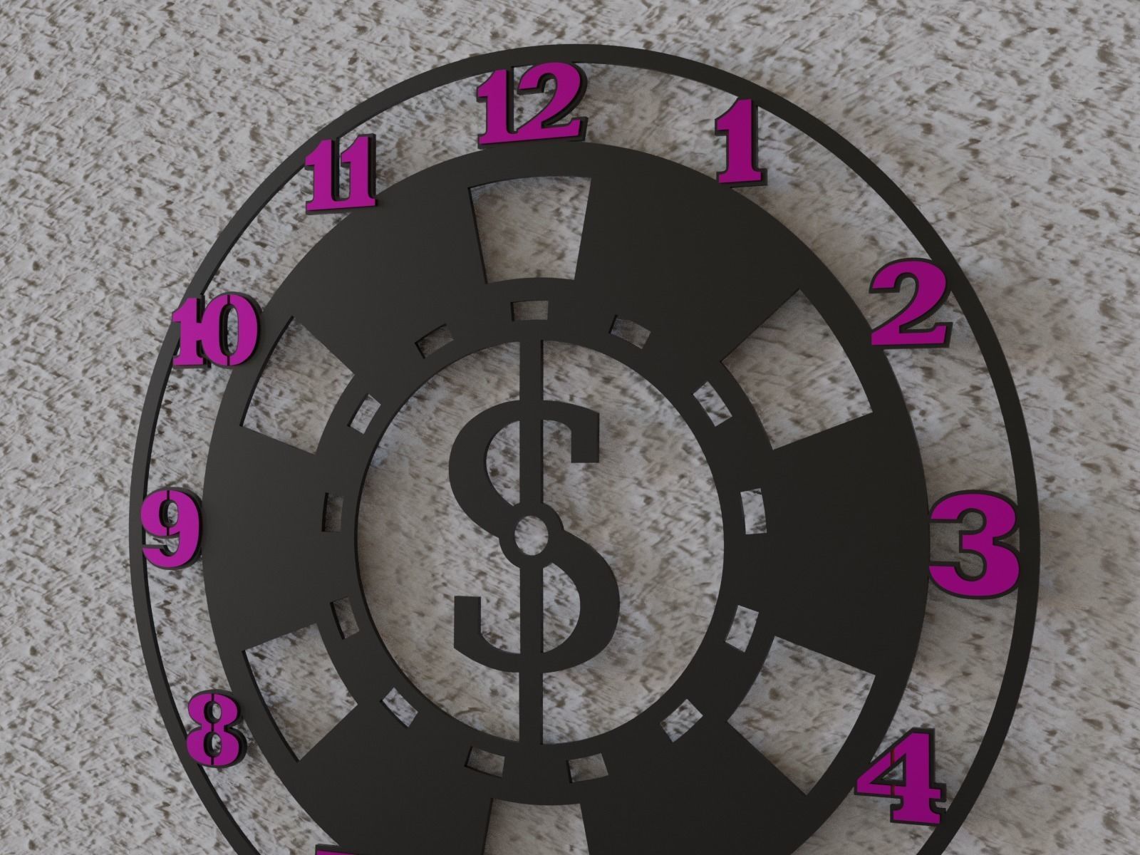 poker chips wall clock 3D model 3D printable | CGTrader