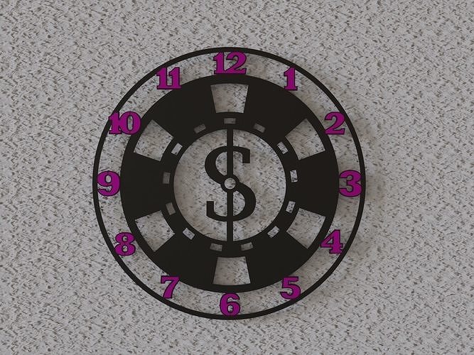 poker chips wall clock 3D model 3D printable | CGTrader